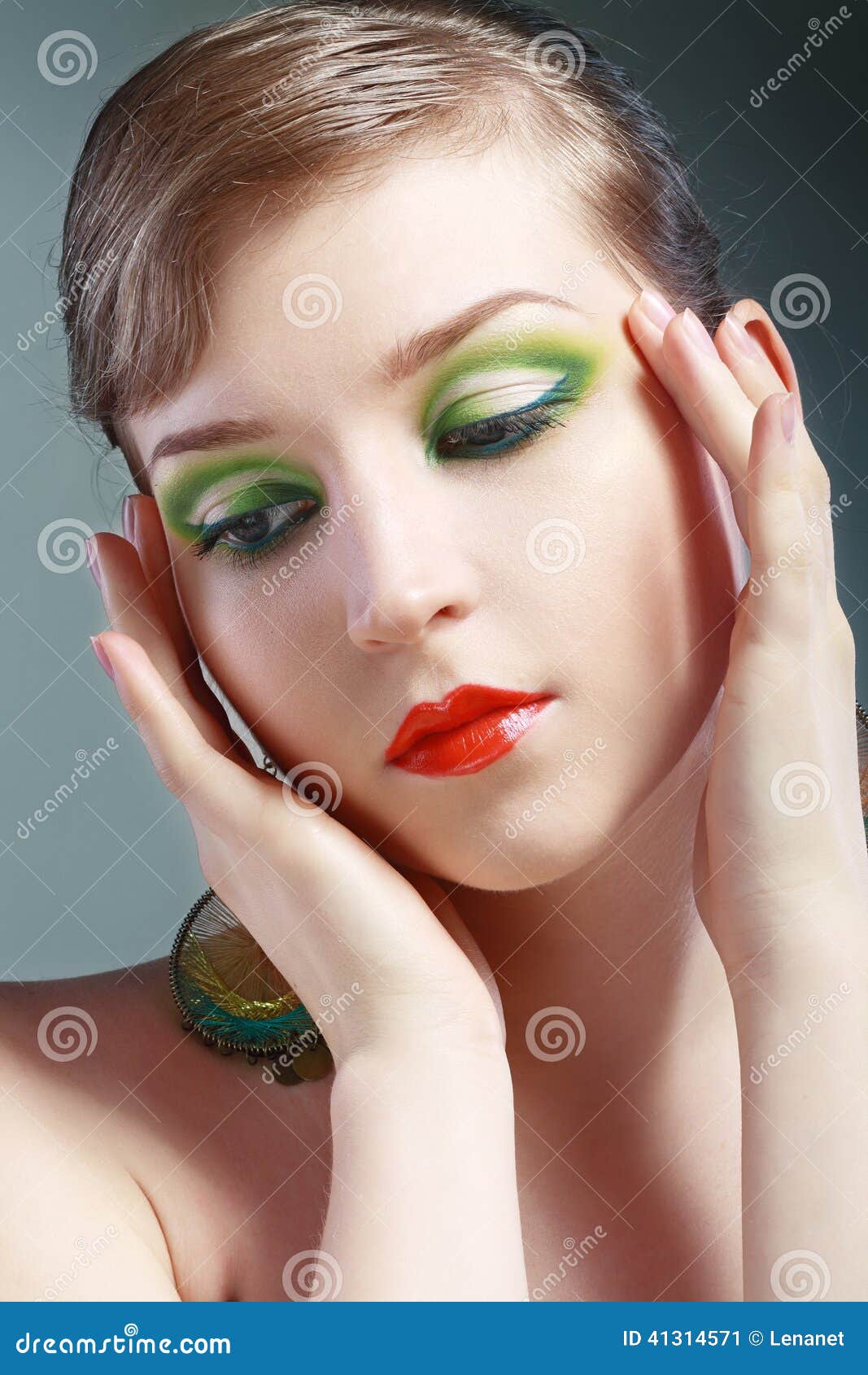 Female Face with Colorful Make-up Stock Image - Image of eyes ...