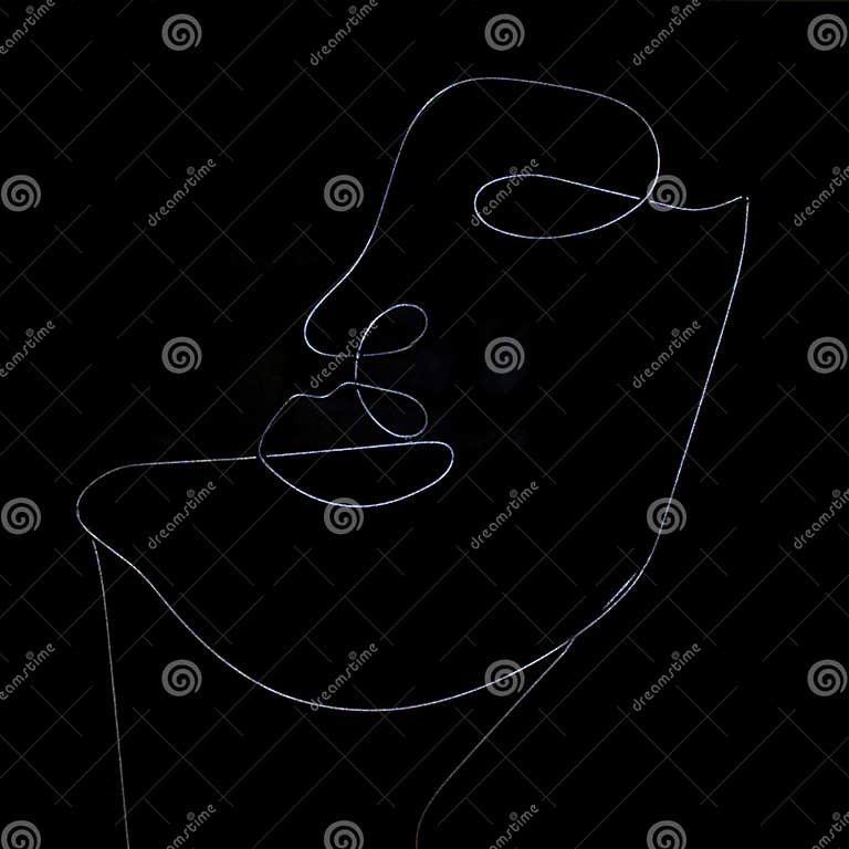 Female Face Etching stock photo. Image of contour, fiber - 239528030
