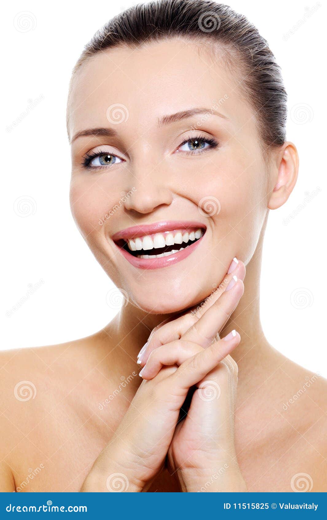 Female Face with the Healthy Withe Smile Stock Image - Image of body ...