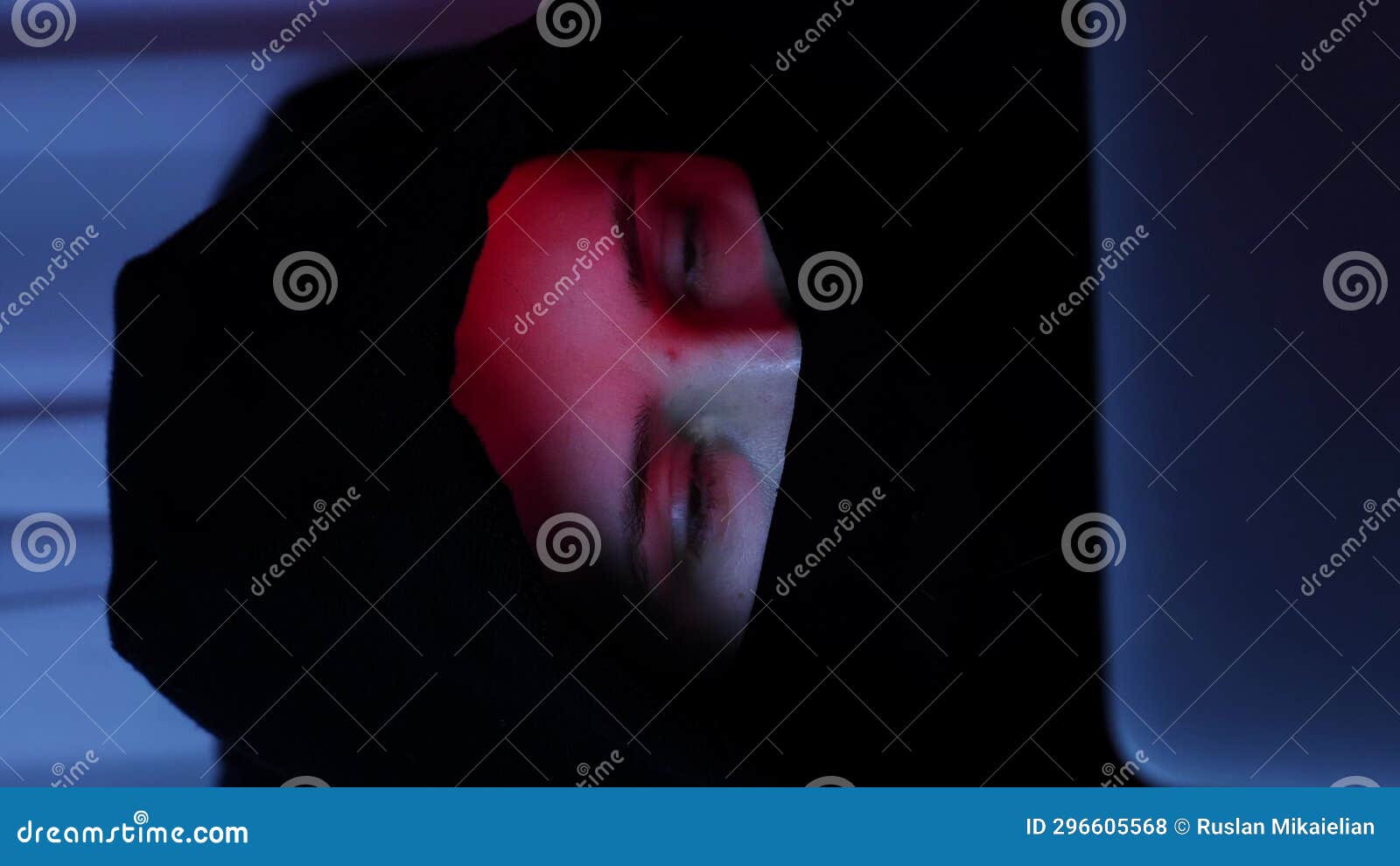 Female Face Looking at Screen. Hacker Breaks Password on Laptop ...