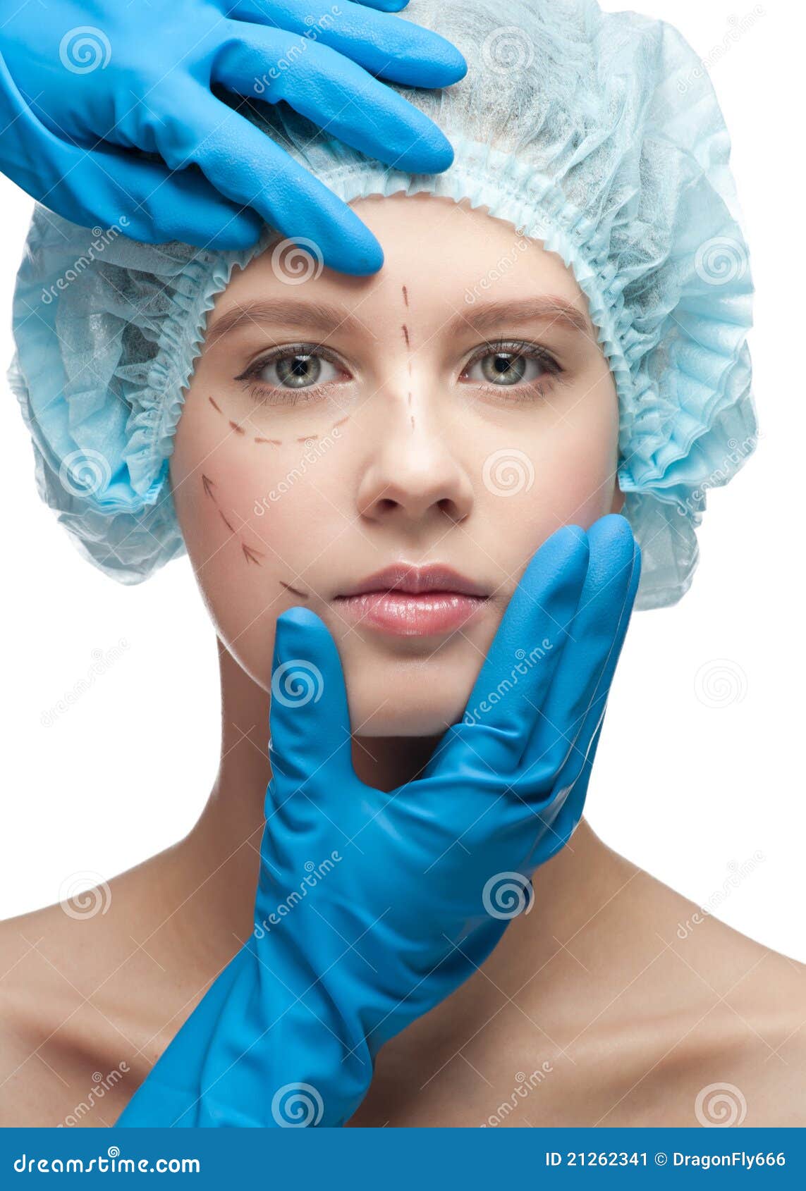 Female Face before Plastic Surgery Operation Stock Image - Image of ...