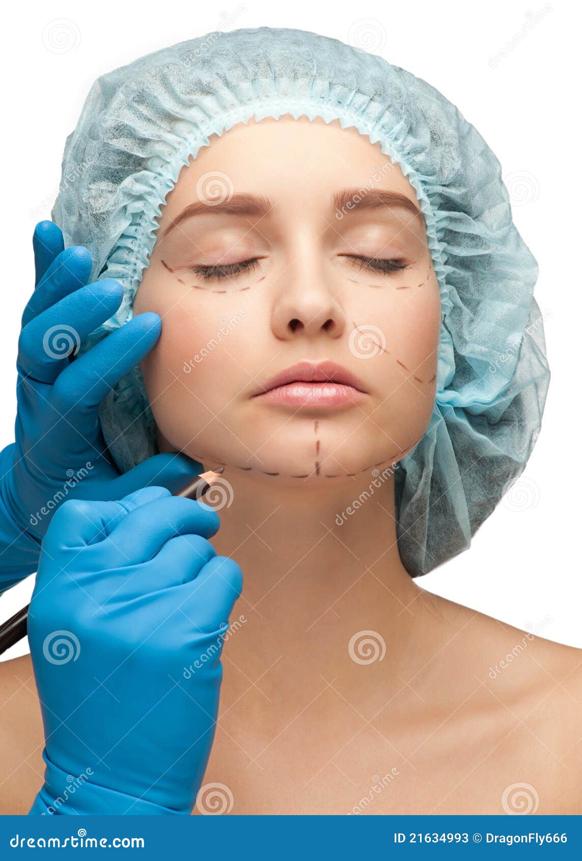 Female Face before Plastic Surgery Operation Stock Image - Image of ...