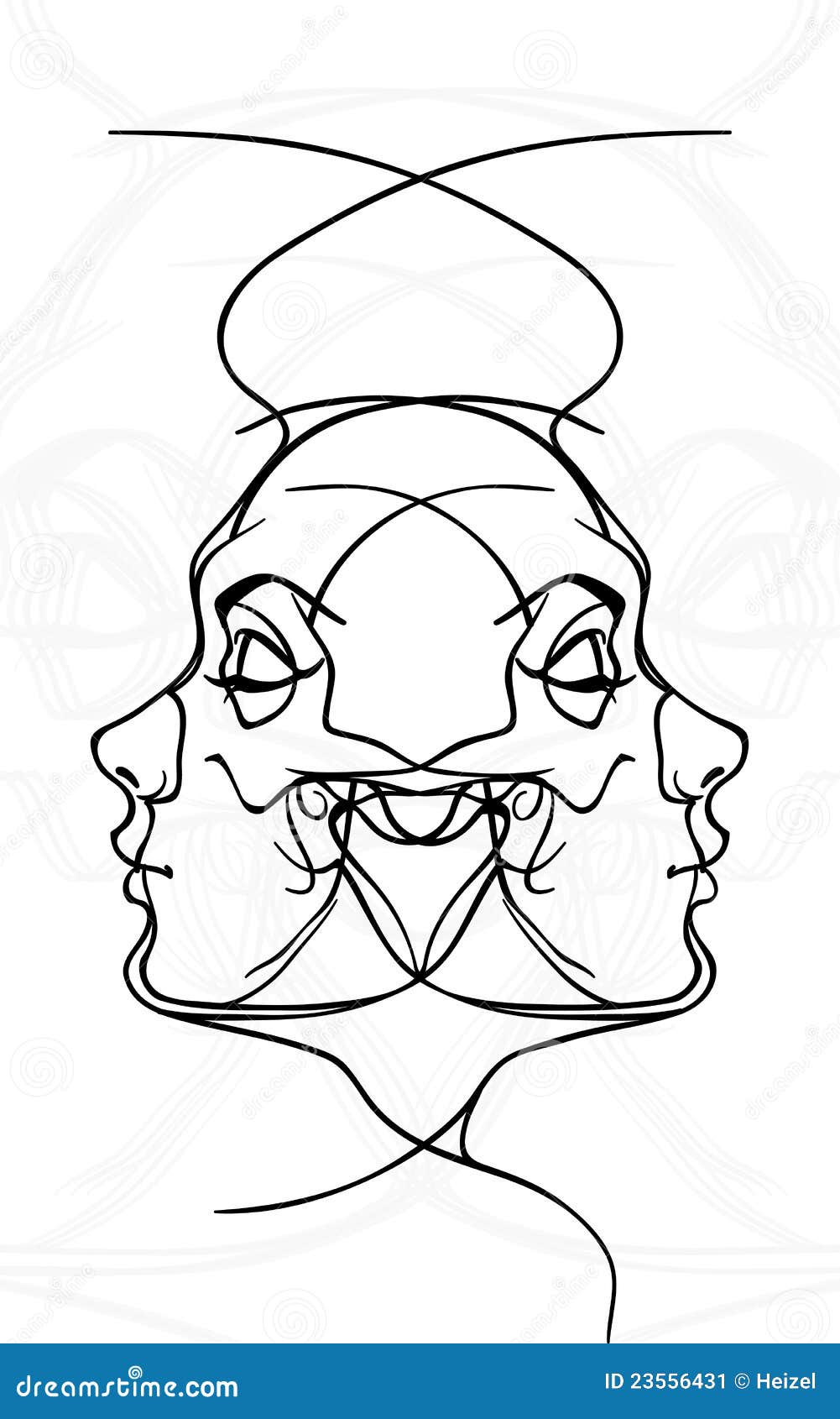 Female Face and Skull Tattoo, Vector Stock Vector - Illustration of ...