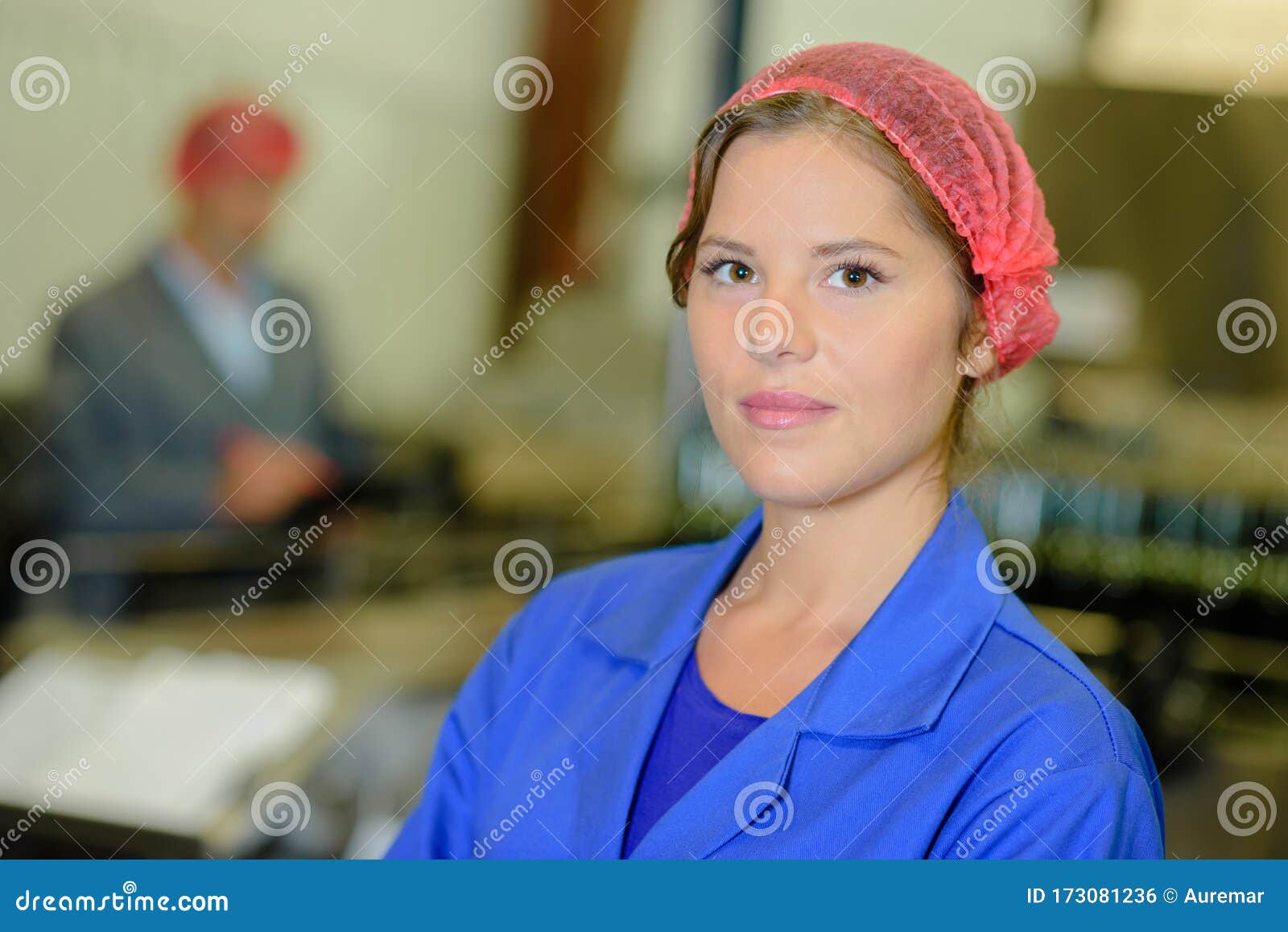 Female factory worker stock photo. Image of blurry, factory - 173081236
