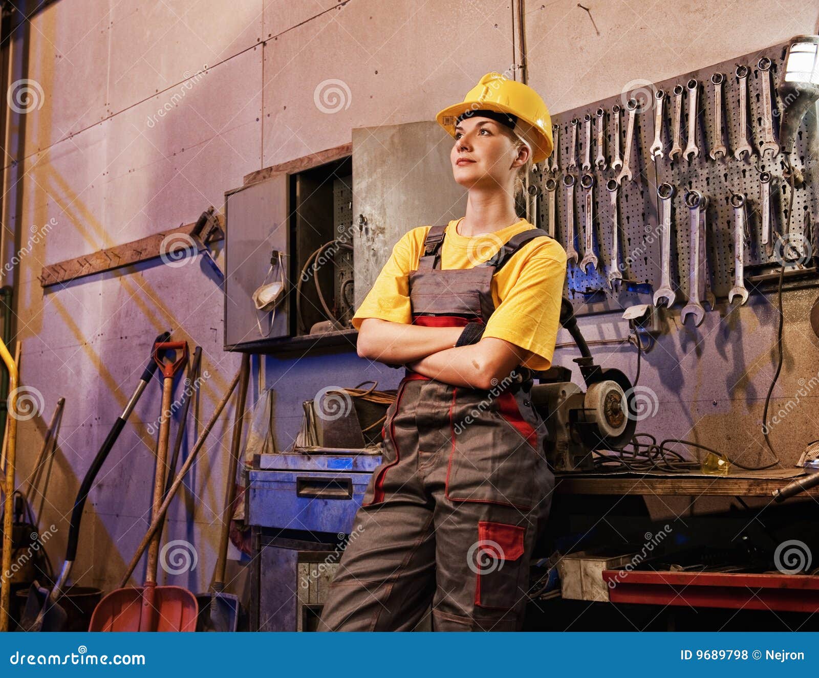 Female factory worker stock photo. Image of builder, engineer - 9689798