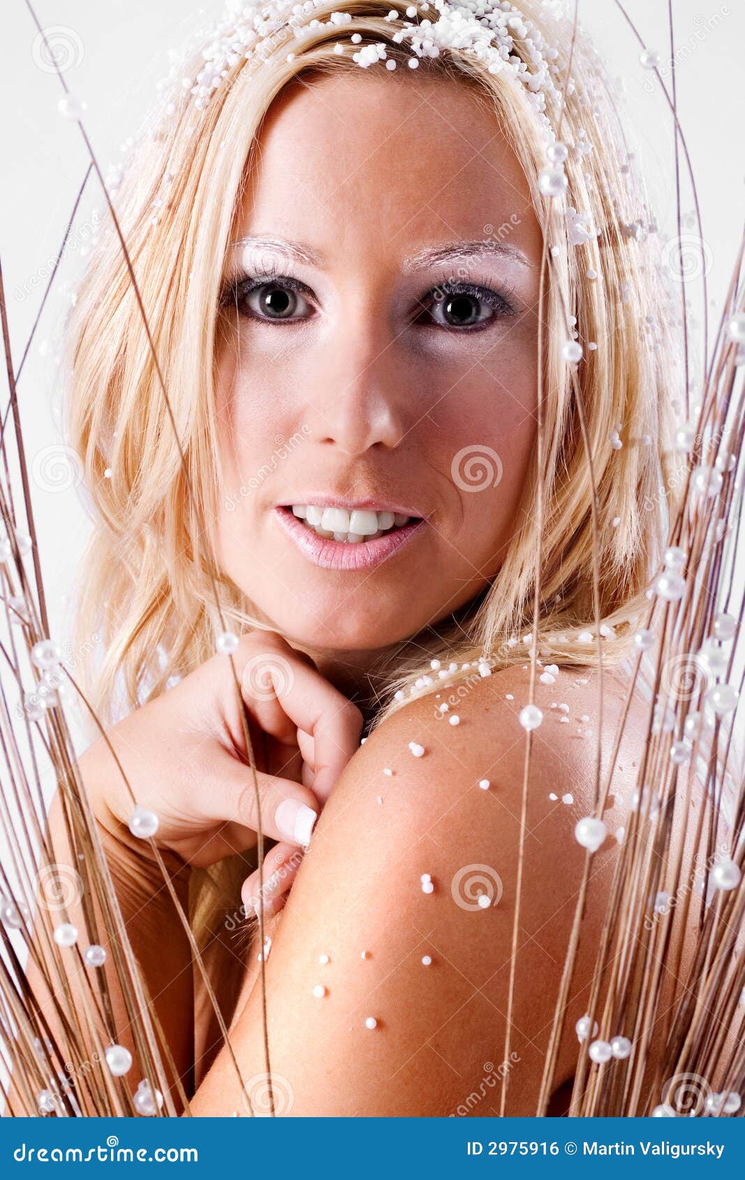 Female in fake snow stock photo. Image of girl, pretty - 2975916