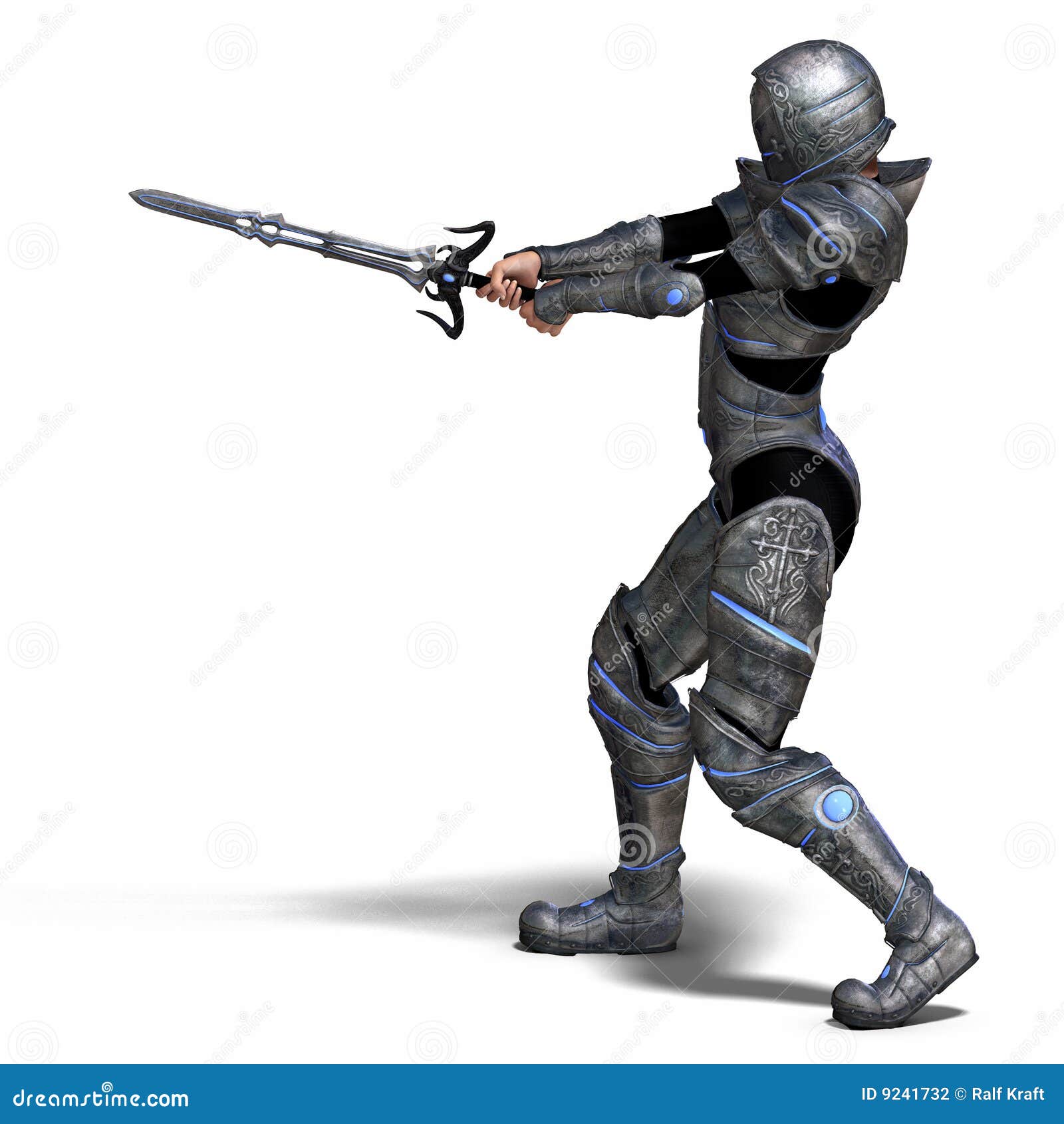 Fantasy Knight Armor With Scythe Weapon And Iron Chain. Learning And ...