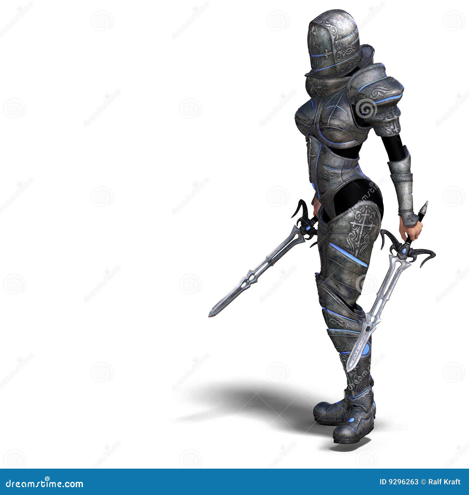 Fantasy Knight Armor With Scythe Weapon And Iron Chain. Learning And ...