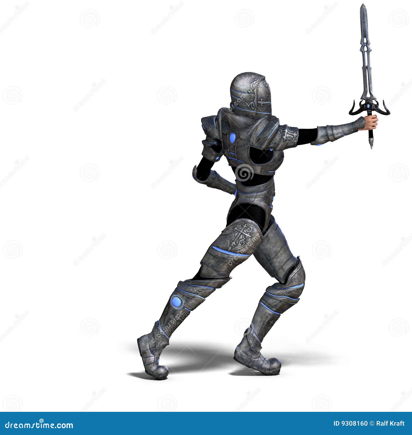Fantasy Knight Armor With Scythe Weapon And Iron Chain. Learning And ...