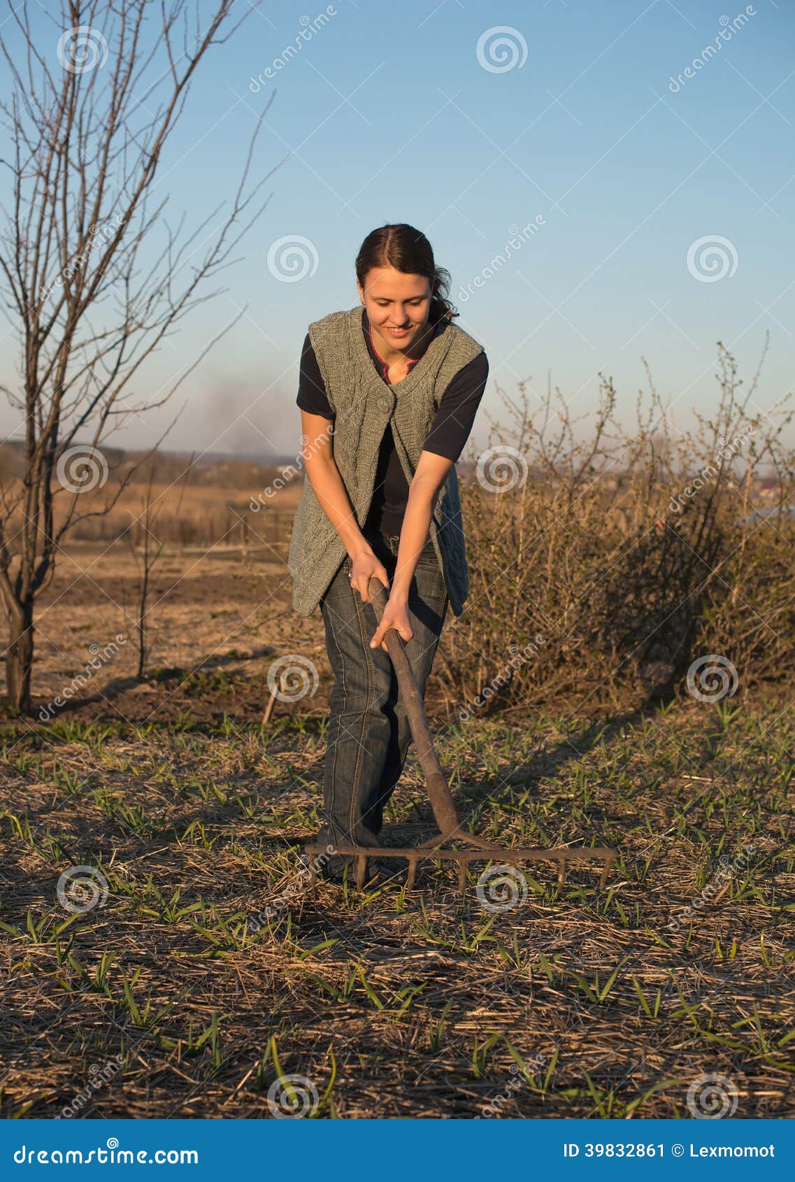 Female farmer with spade stock image. Image of agriculture - 39832861
