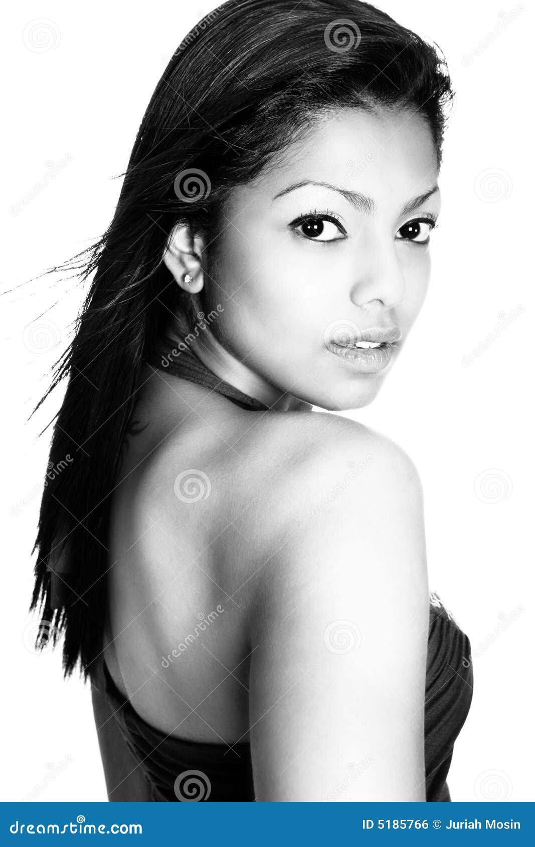 Female Fashion Model in Black and White Stock Photo - Image of ...