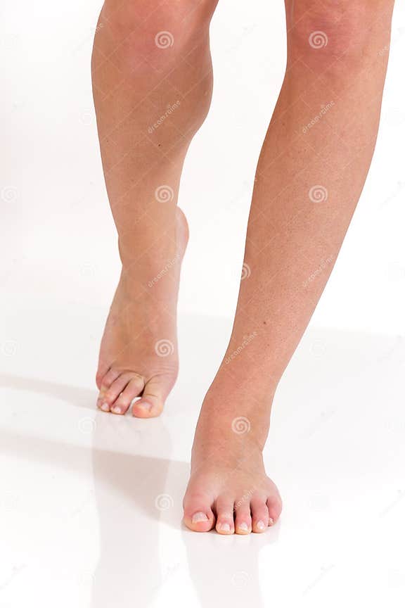 Female Feet Front View on White Background Stock Photo - Image of care ...