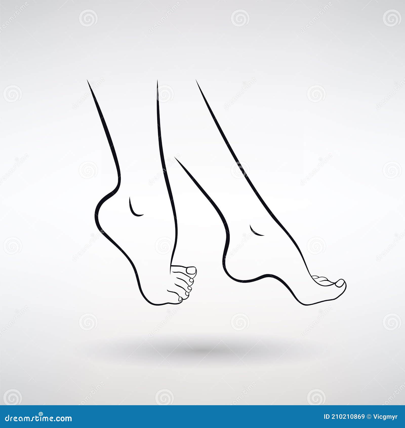 Female Feet stock vector. Illustration of abstract, greeting - 210210869