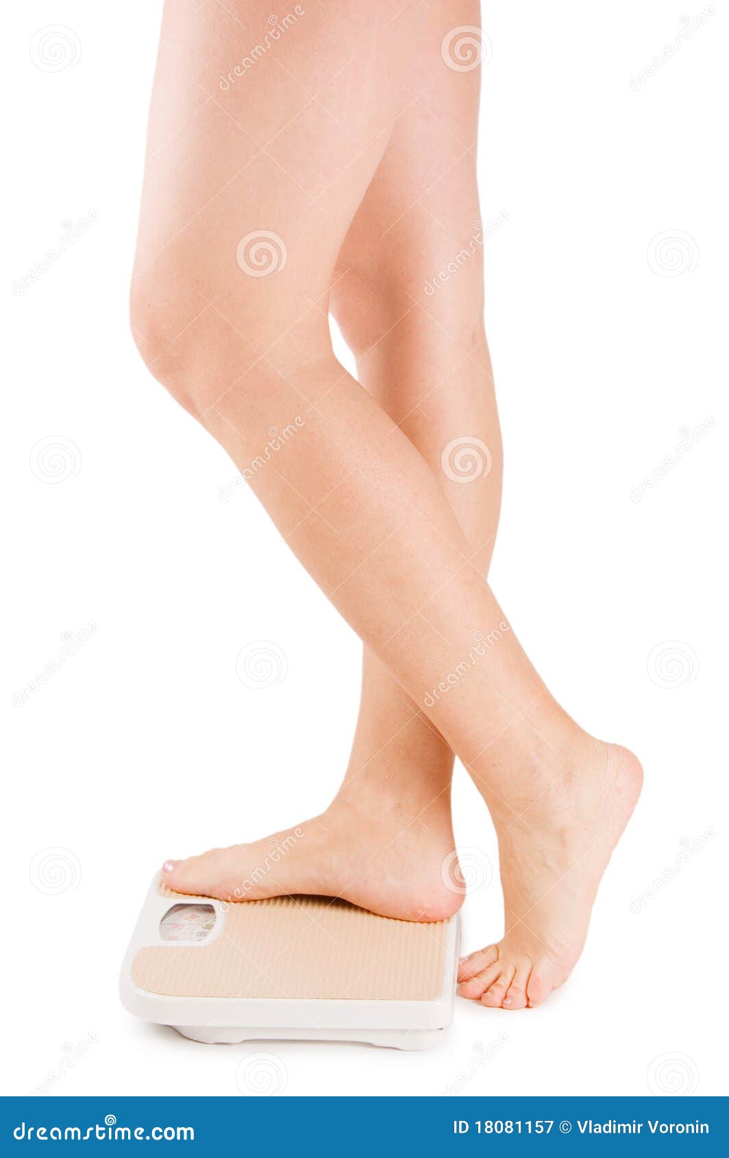 Female Feet on Scales Isolated Stock Image - Image of female, lifestyle ...