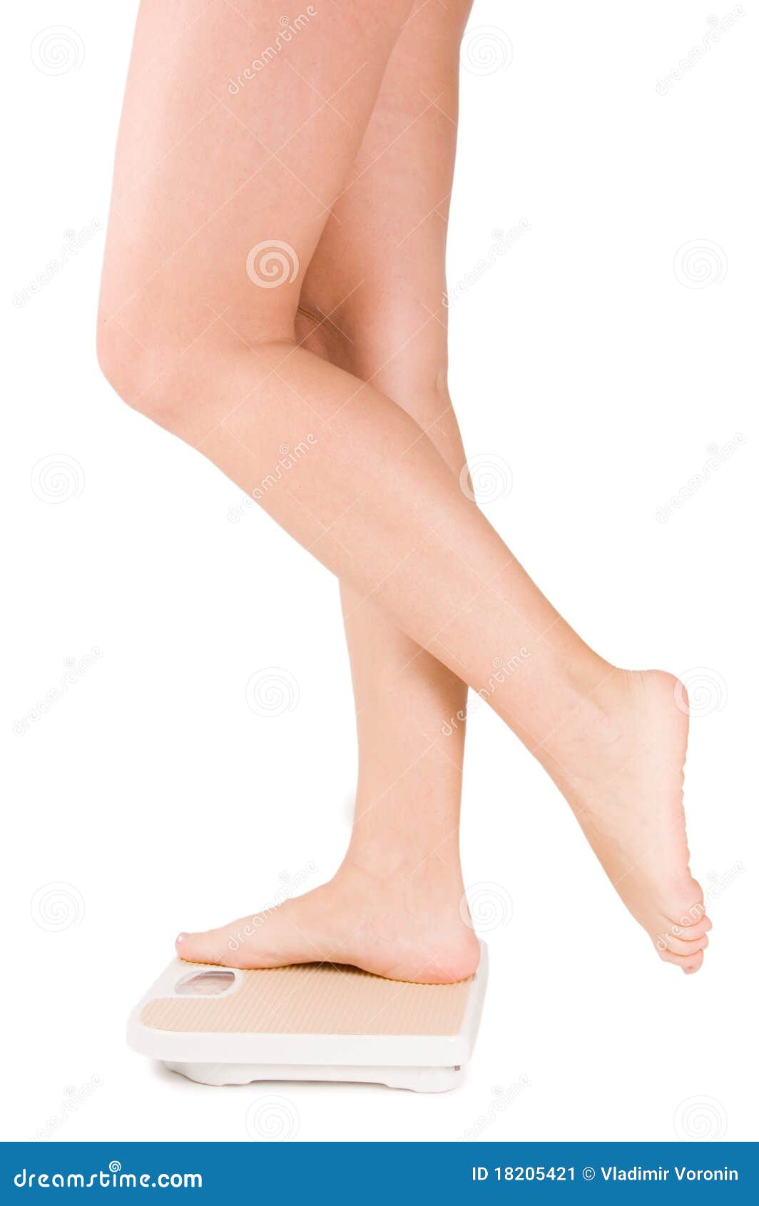 Female Feet on Scales Isolated Stock Image - Image of copy, kilogram ...