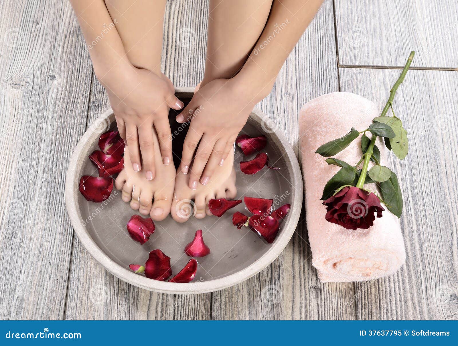 Female Feet At Spa Pedicure Procedure, Closeup Photo Of A Female Feet ...