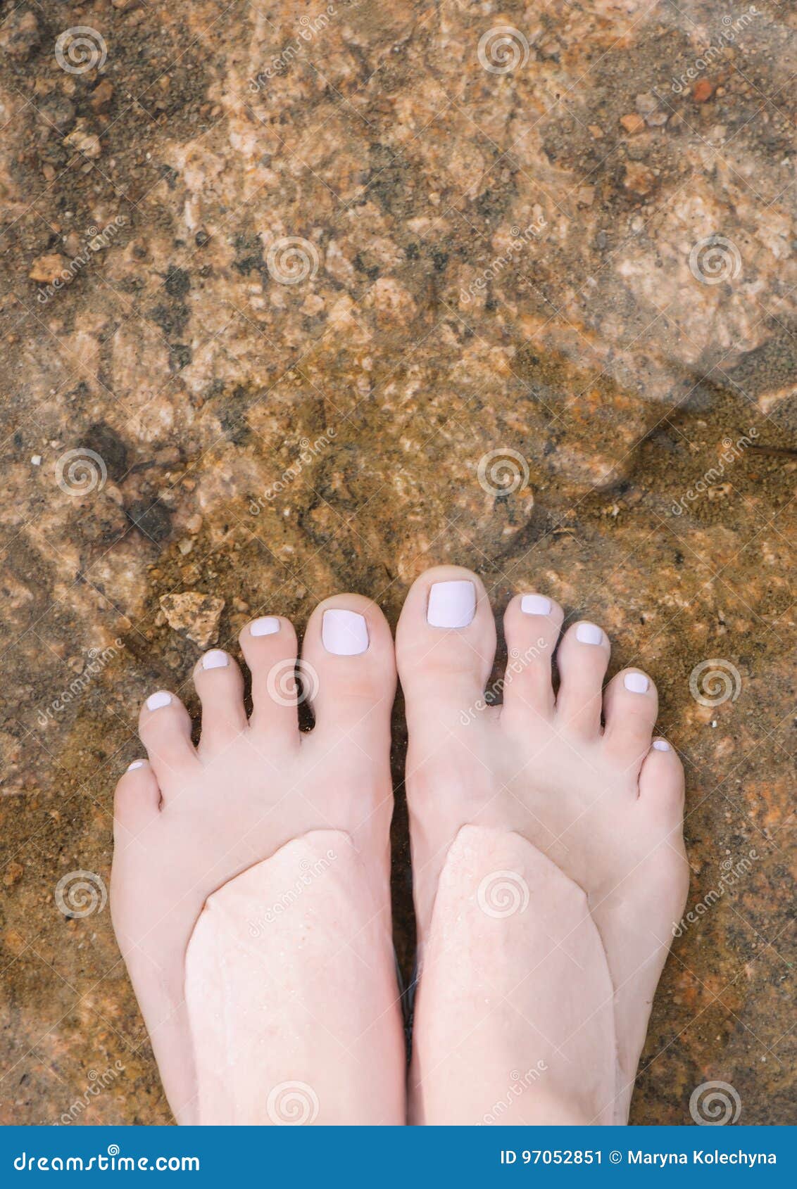 Female Feet Under Clear Water. Stock Image - Image of caucasian ...