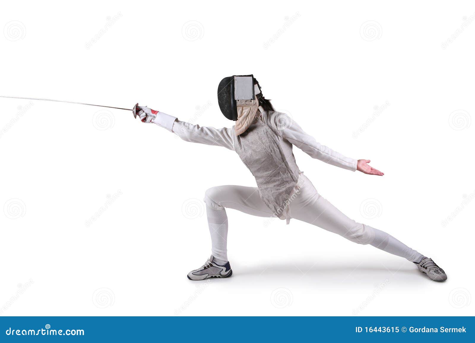Female Fencer Smiling With Flexing Biceps Royalty-Free Stock Photo ...