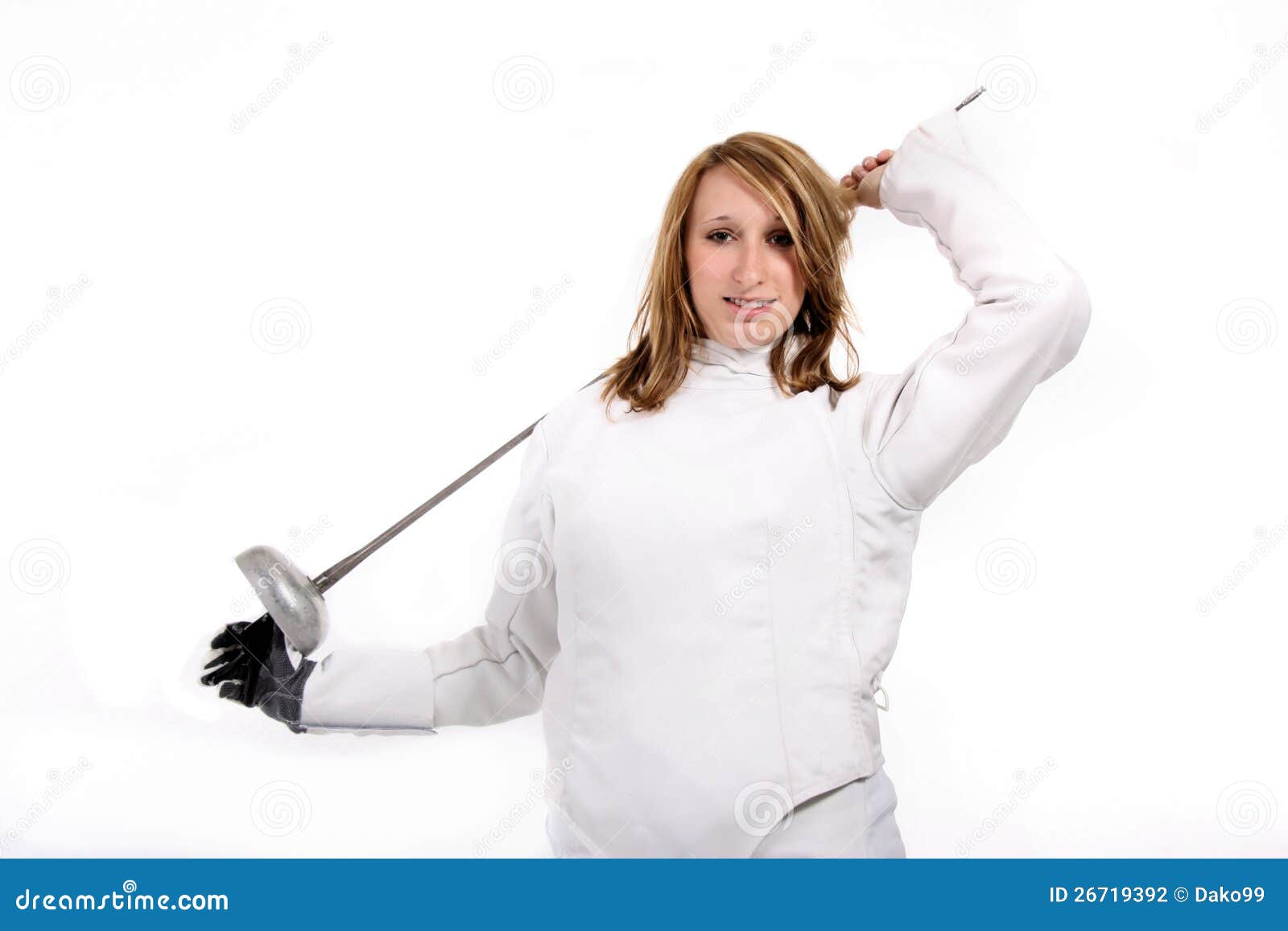 Female fencer stock photo. Image of sportswoman, martial - 26719392