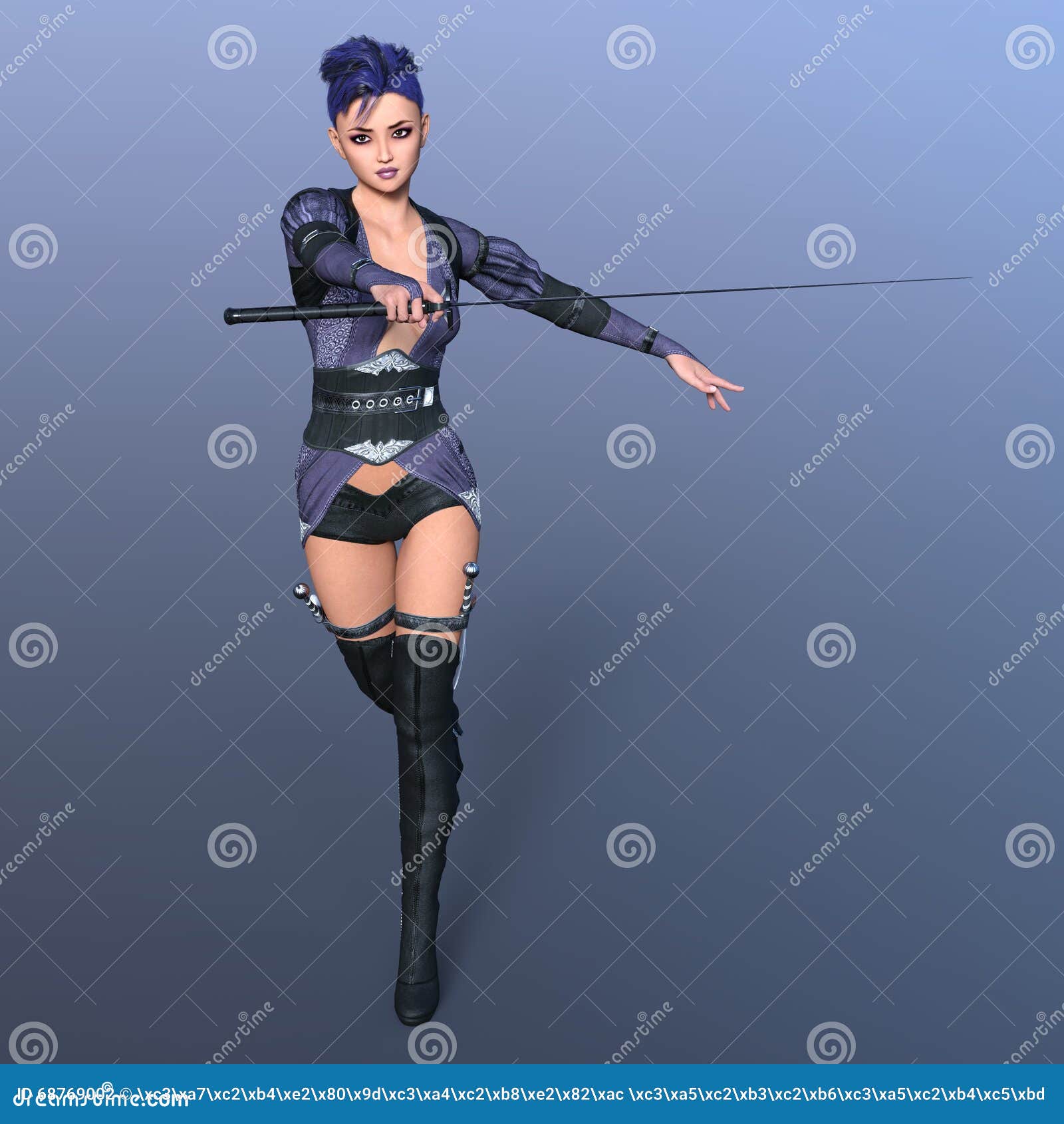 Female fencer stock illustration. Illustration of ninja - 68769002