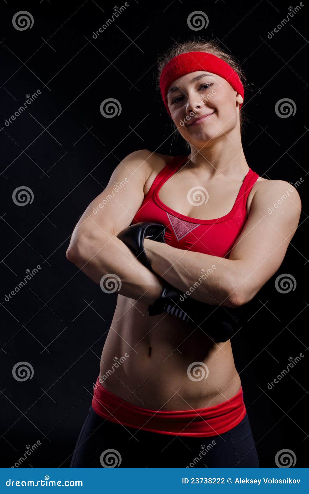 Female Fighter Posing In Combat Poses Stock Photography | CartoonDealer ...