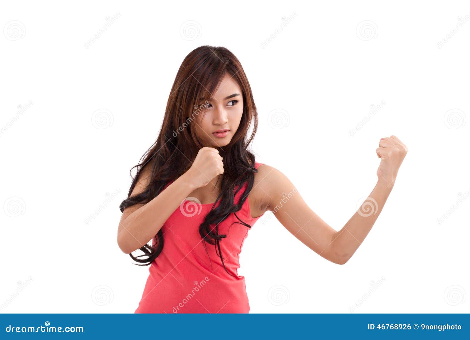 Female Fighter, Boxer Punching Stock Photo - Image of energy, isolated ...