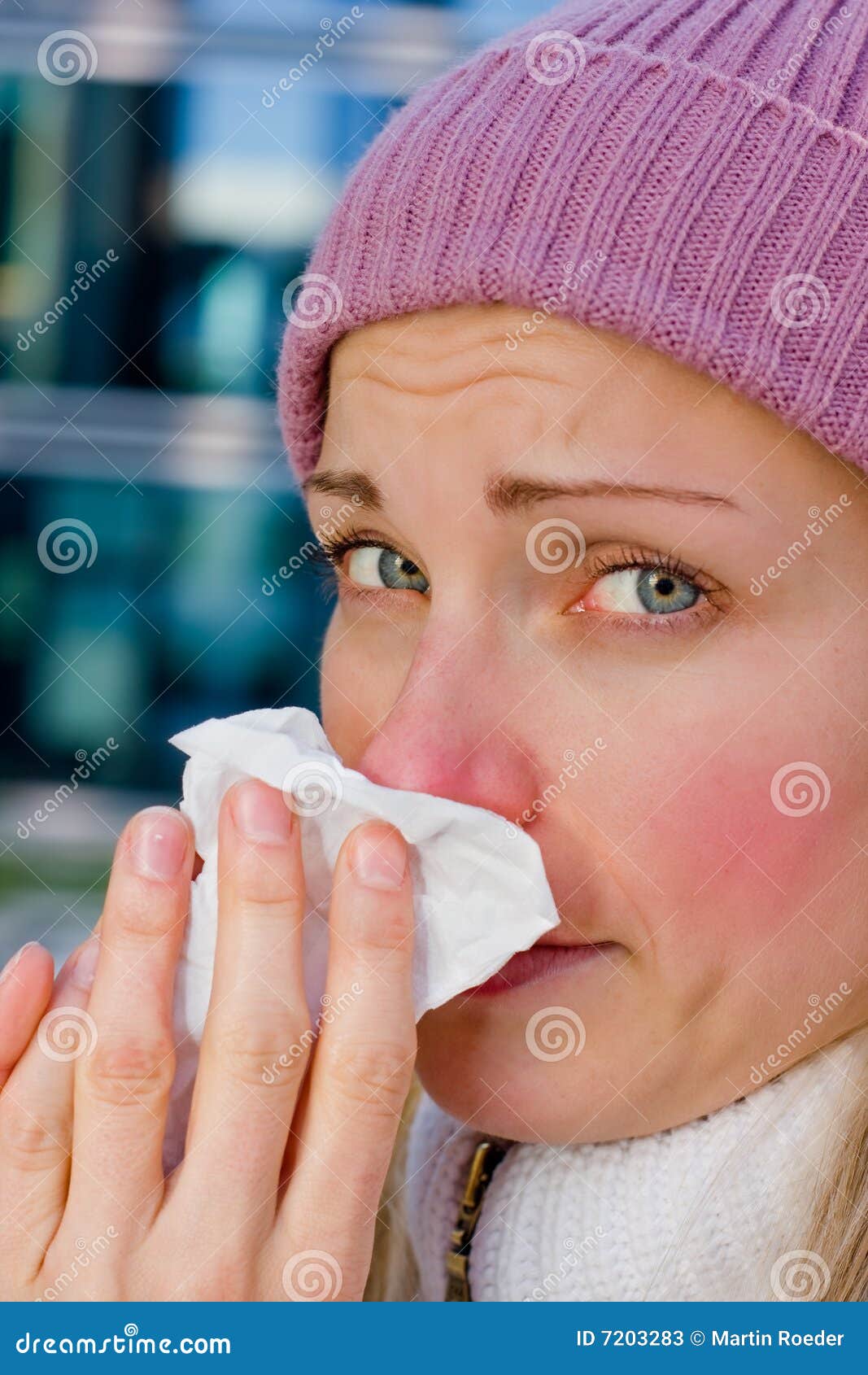 Female fighting cold stock image. Image of blowing, person - 7203283