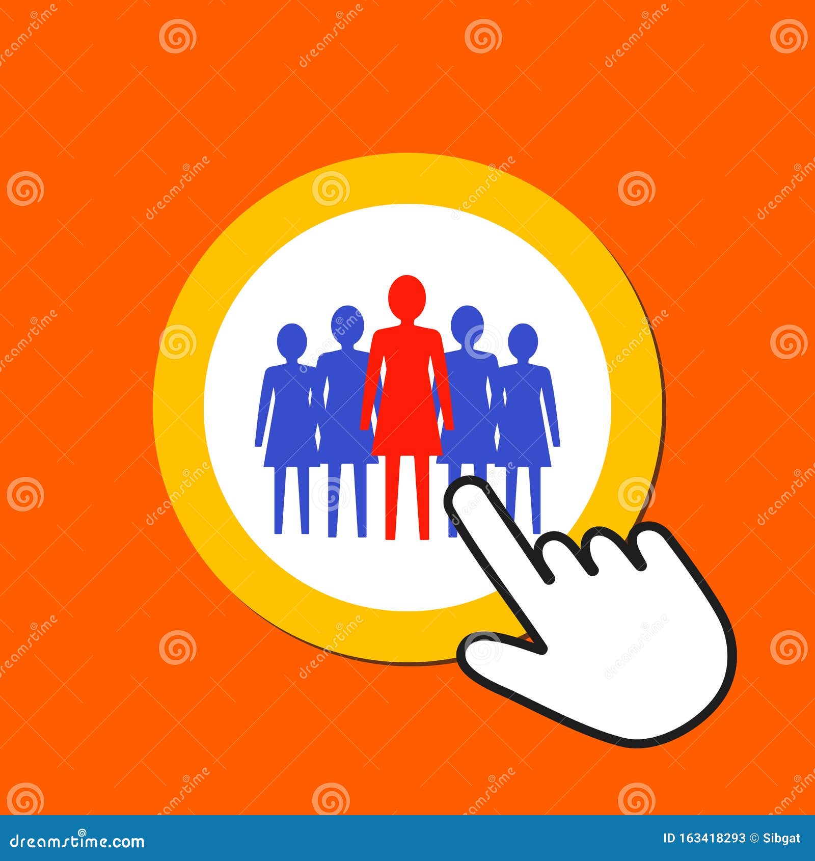 Female Figures Icon. Woman Team, Leadership Concept Stock Vector ...