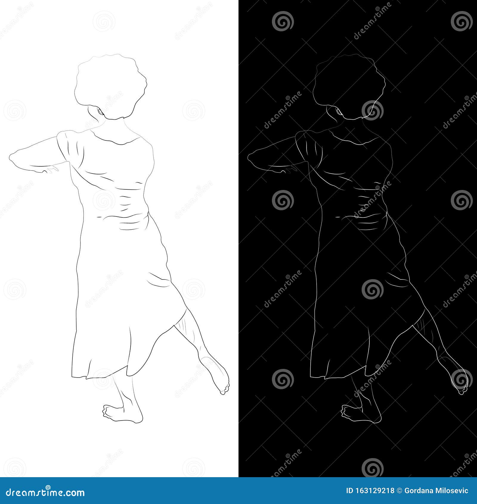 Female Figures in Movement, Silhouettes Stock Vector - Illustration of ...