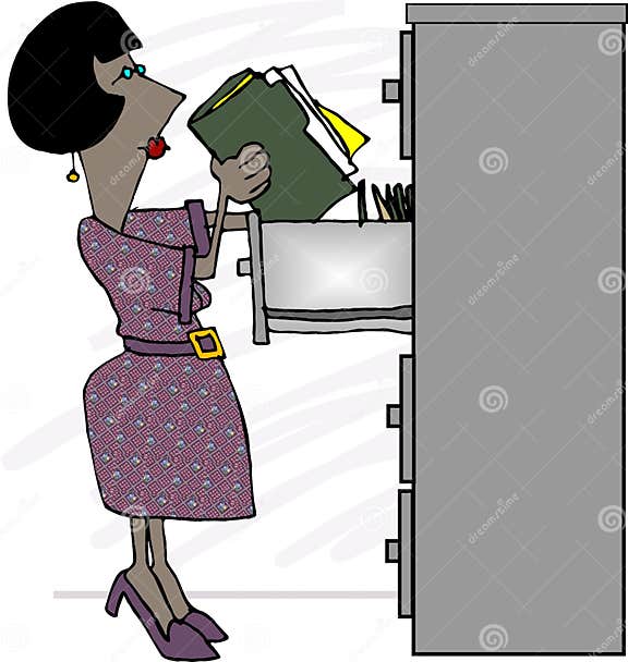 Female File Clerk stock illustration. Illustration of work - 39789