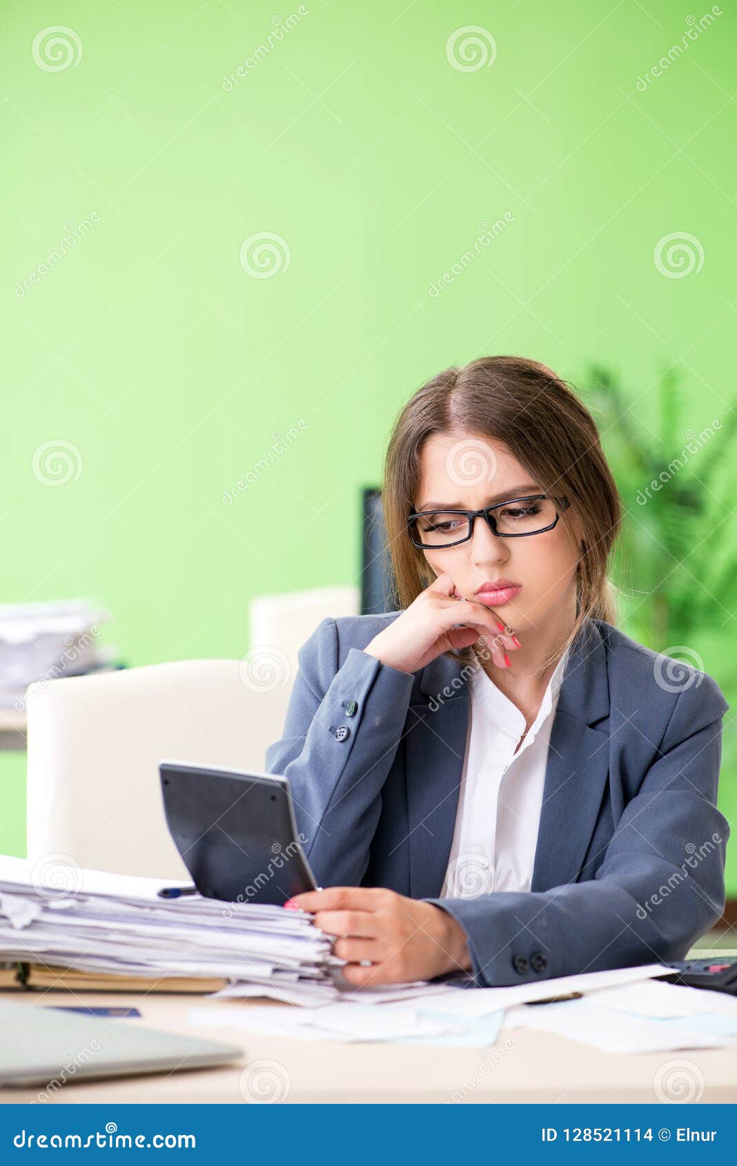 The Female Financial Manager Working in the Office Stock Photo - Image ...