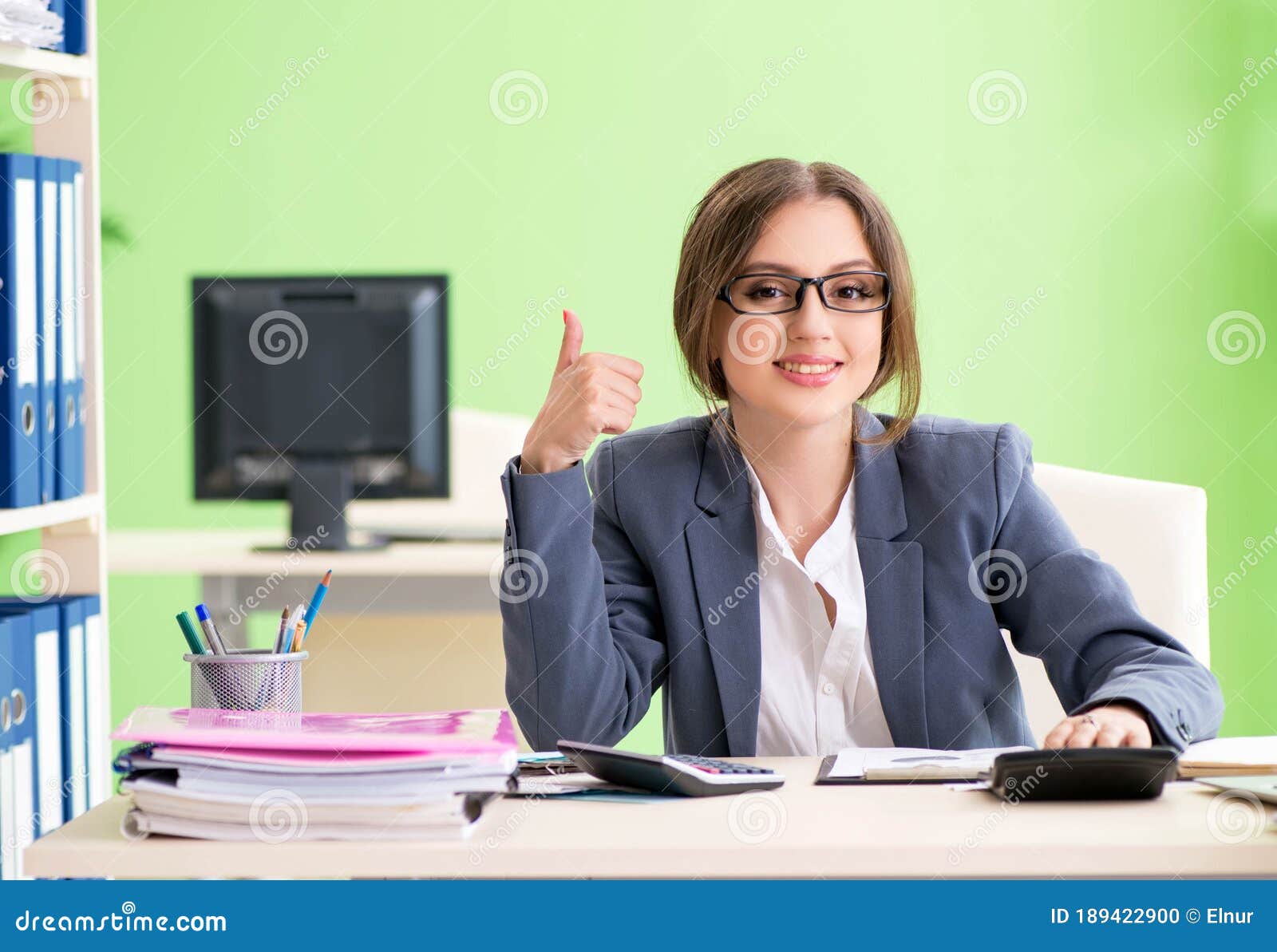 Female Financial Manager Working in the Office Stock Photo - Image of ...