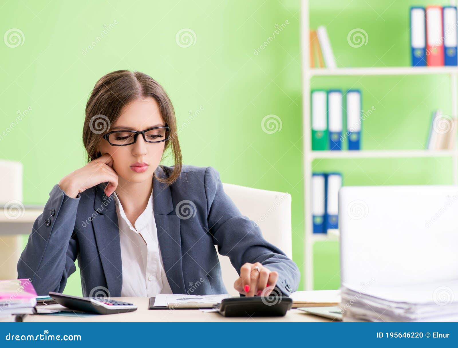 Female Financial Manager Working in the Office Stock Photo - Image of ...