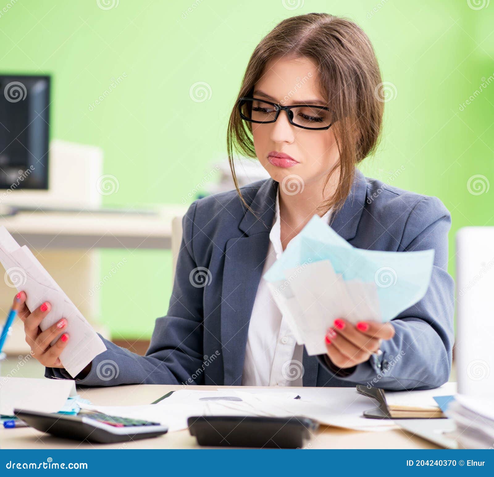 Female Financial Manager Working in the Office Stock Photo - Image of ...