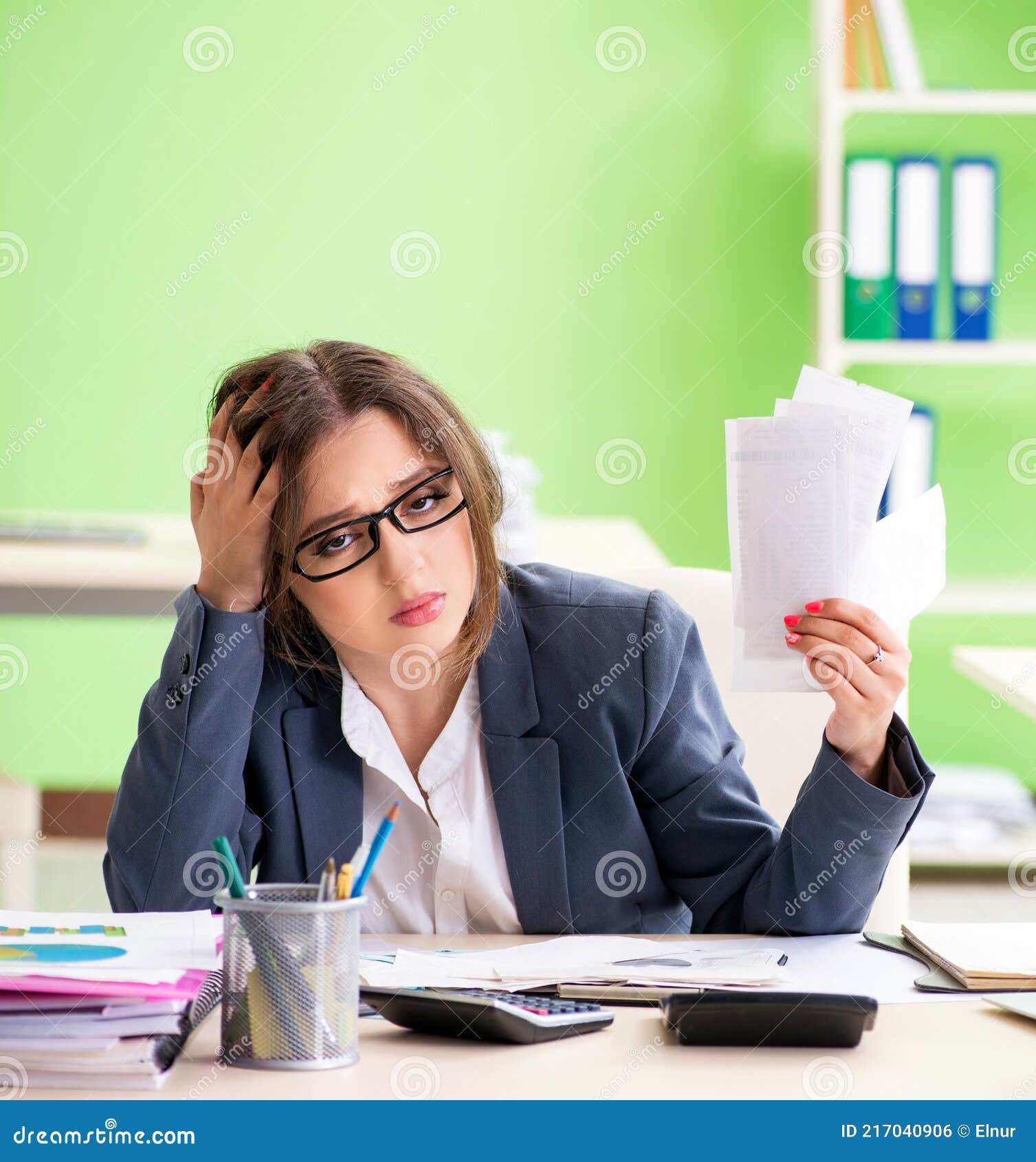 Female Financial Manager Working in the Office Stock Photo - Image of ...