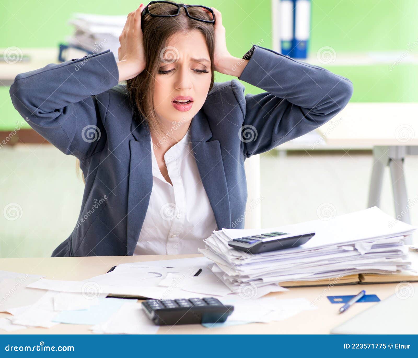 Female Financial Manager Working in the Office Stock Image - Image of ...