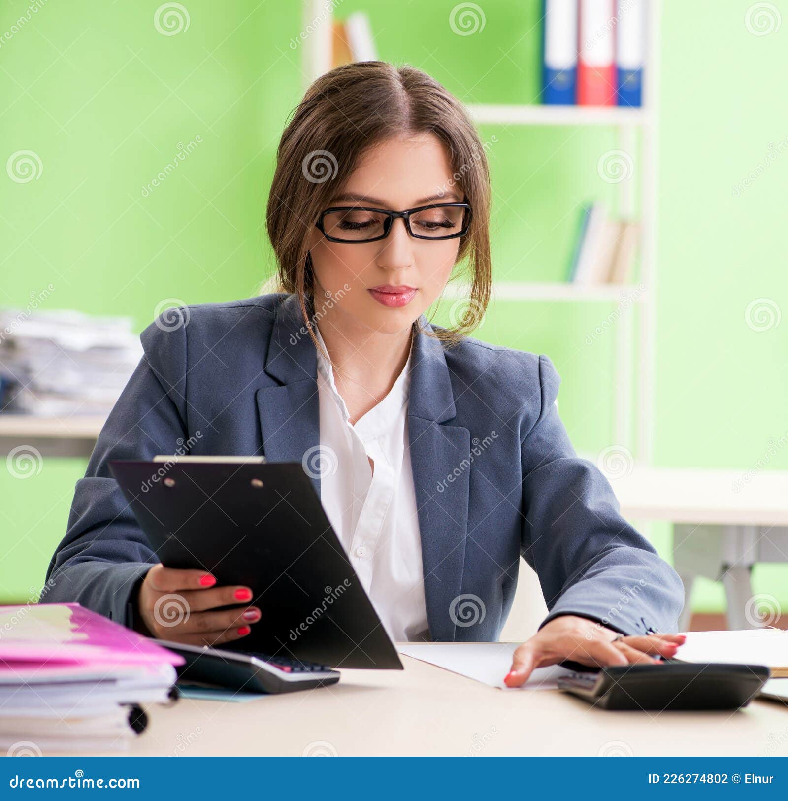 Female Financial Manager Working in the Office Stock Photo - Image of ...