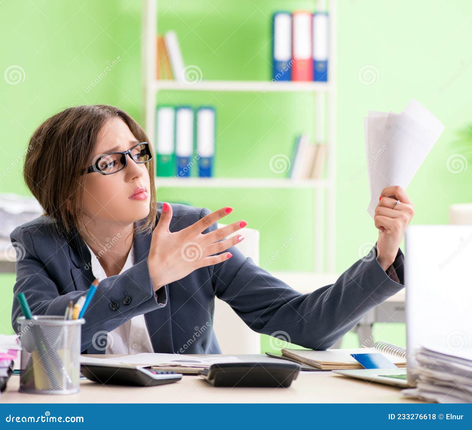 Female Financial Manager Working in the Office Stock Photo - Image of ...