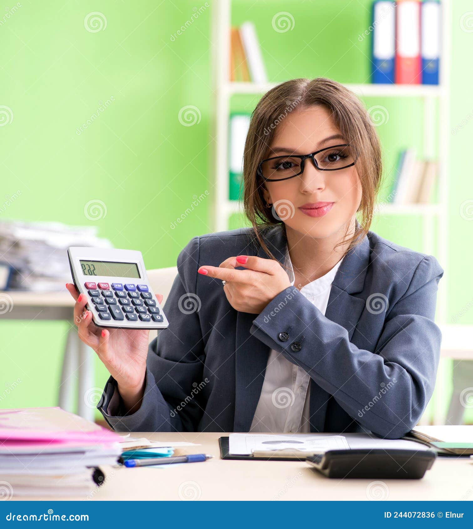 Female Financial Manager Working in the Office Stock Photo - Image of ...