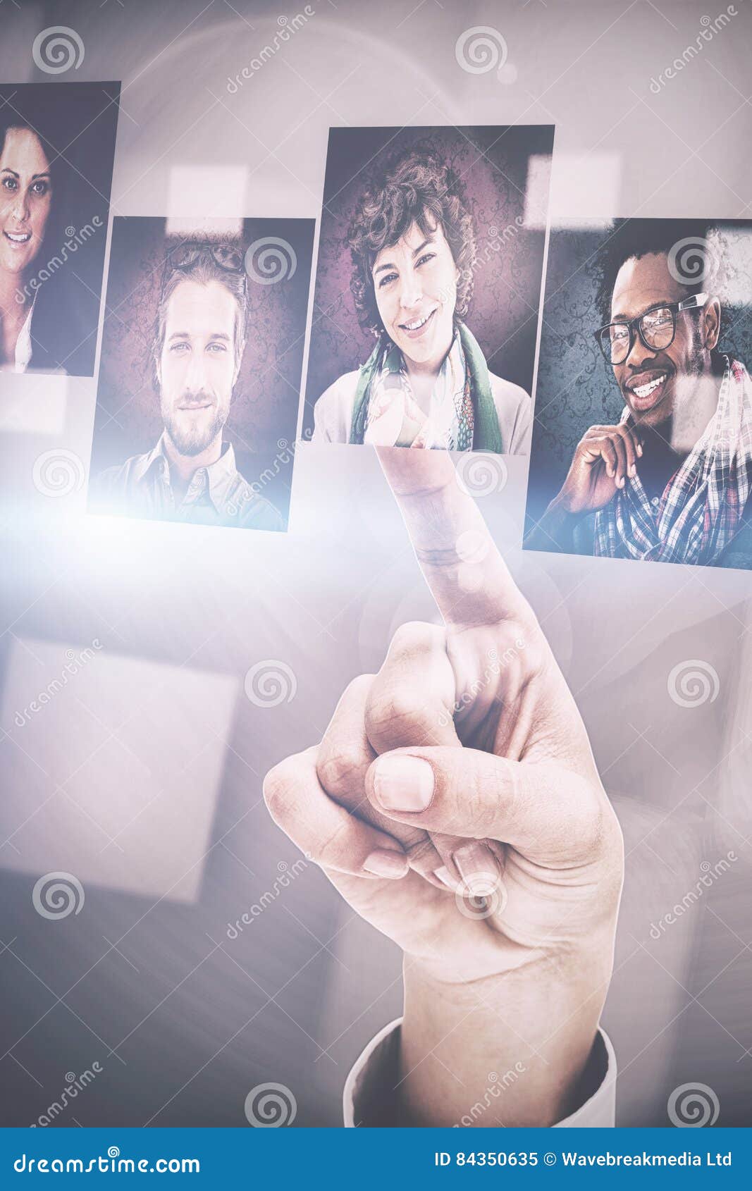 Female Finger Pointing at Digital Interface 3d Stock Image - Image of ...
