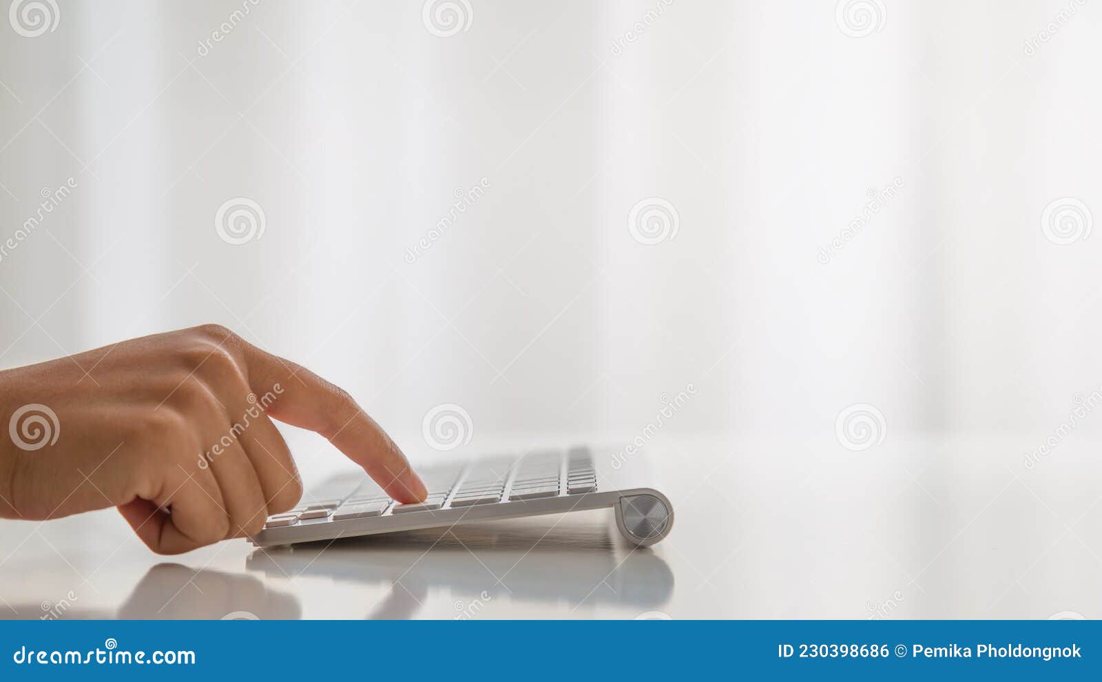 Female Finger Pressing Enter Button on Computer Keyboard, Technology ...