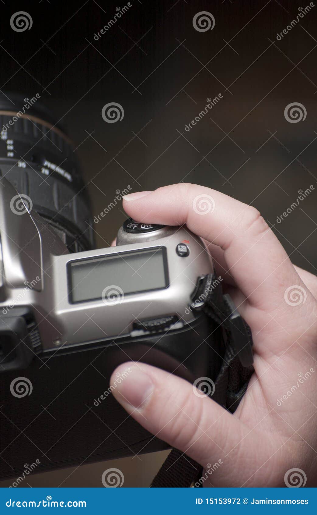Female Finger on Shutter Button Stock Photo - Image of device, buttons ...
