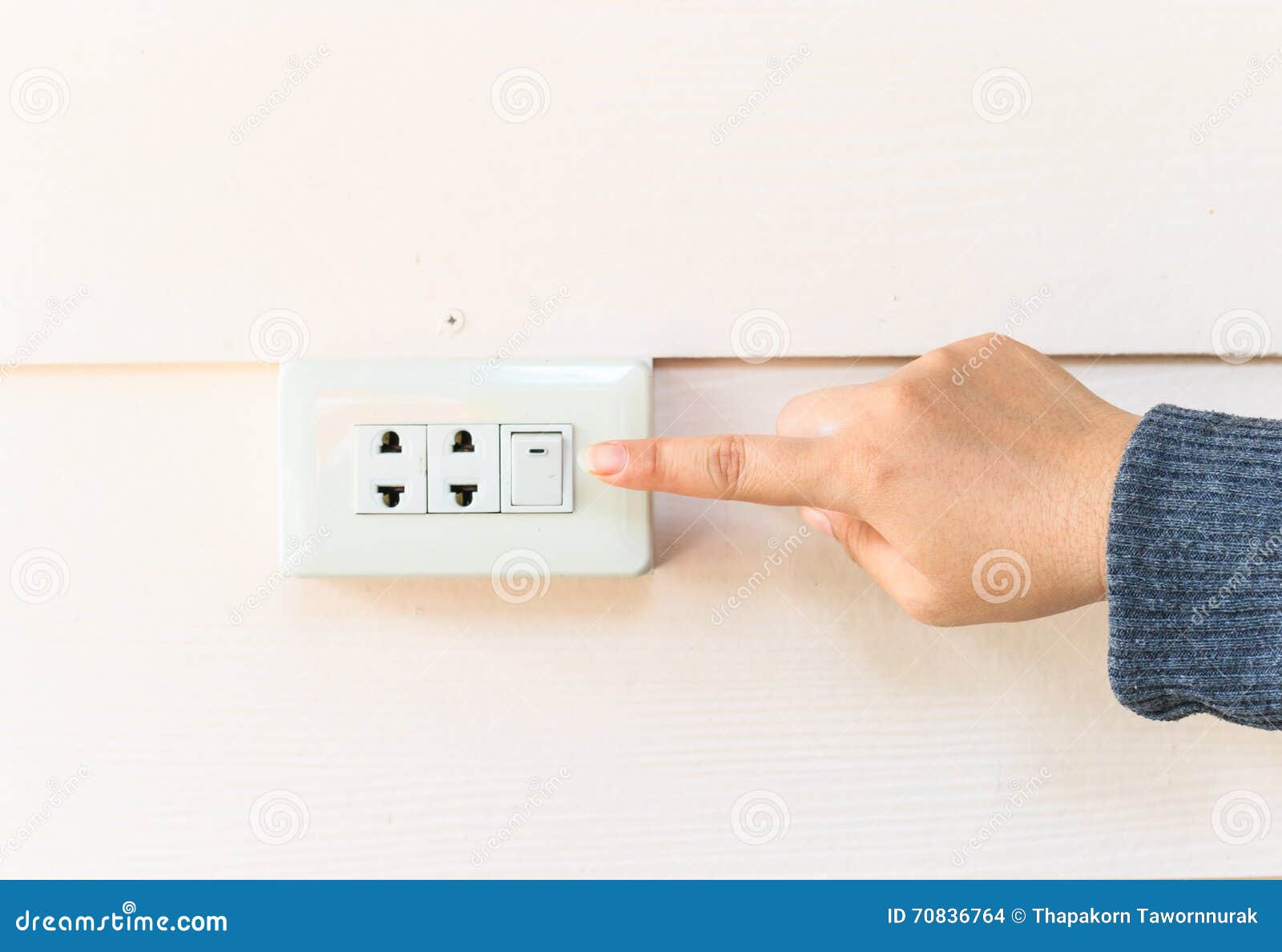 Female Finger Switching Light Stock Photo - Image of girl, home: 70836764