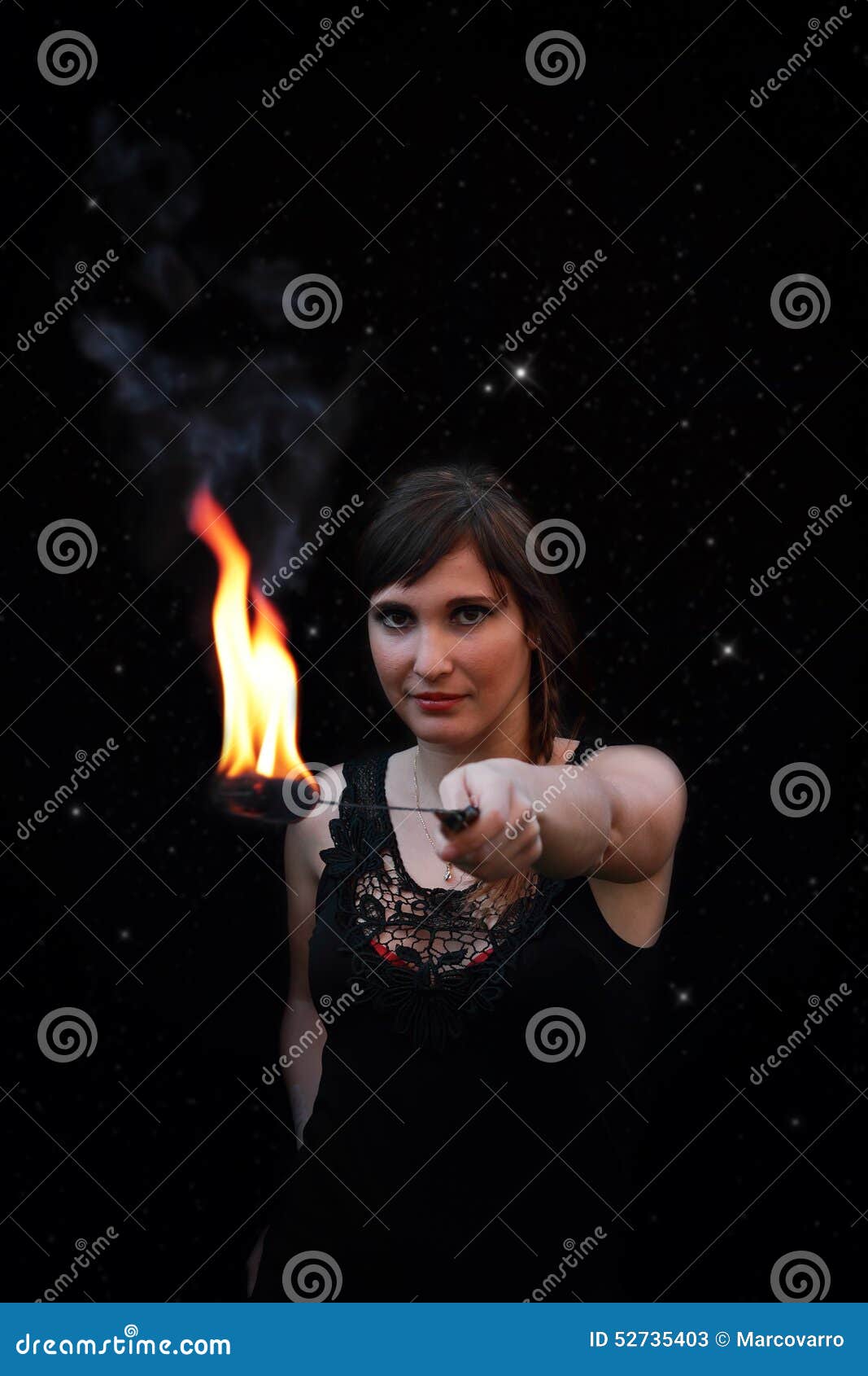 Female fire eater stock image. Image of magic, female - 52735403