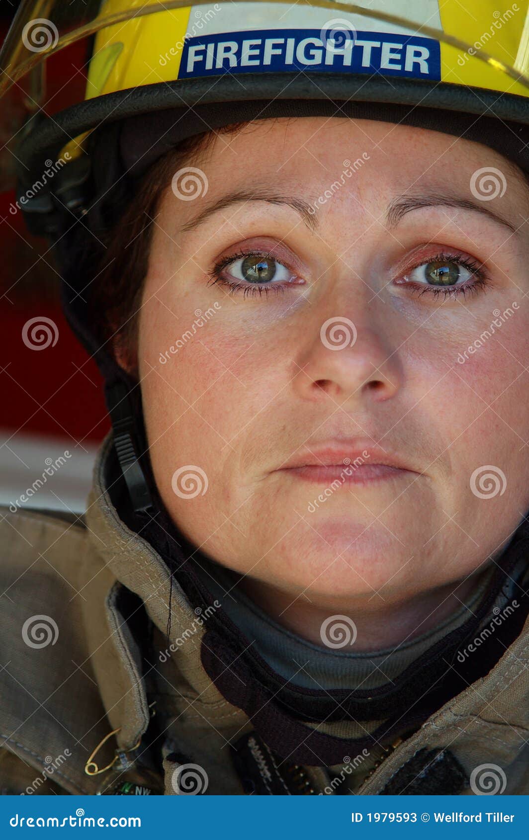 Female Firefighter stock image. Image of woman, yellow - 1979593
