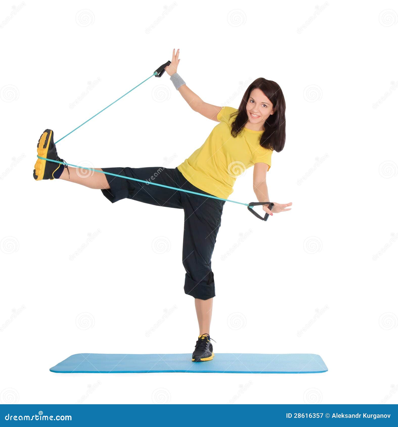 Female with Fitness Expander in Stretching Stock Image - Image of ...