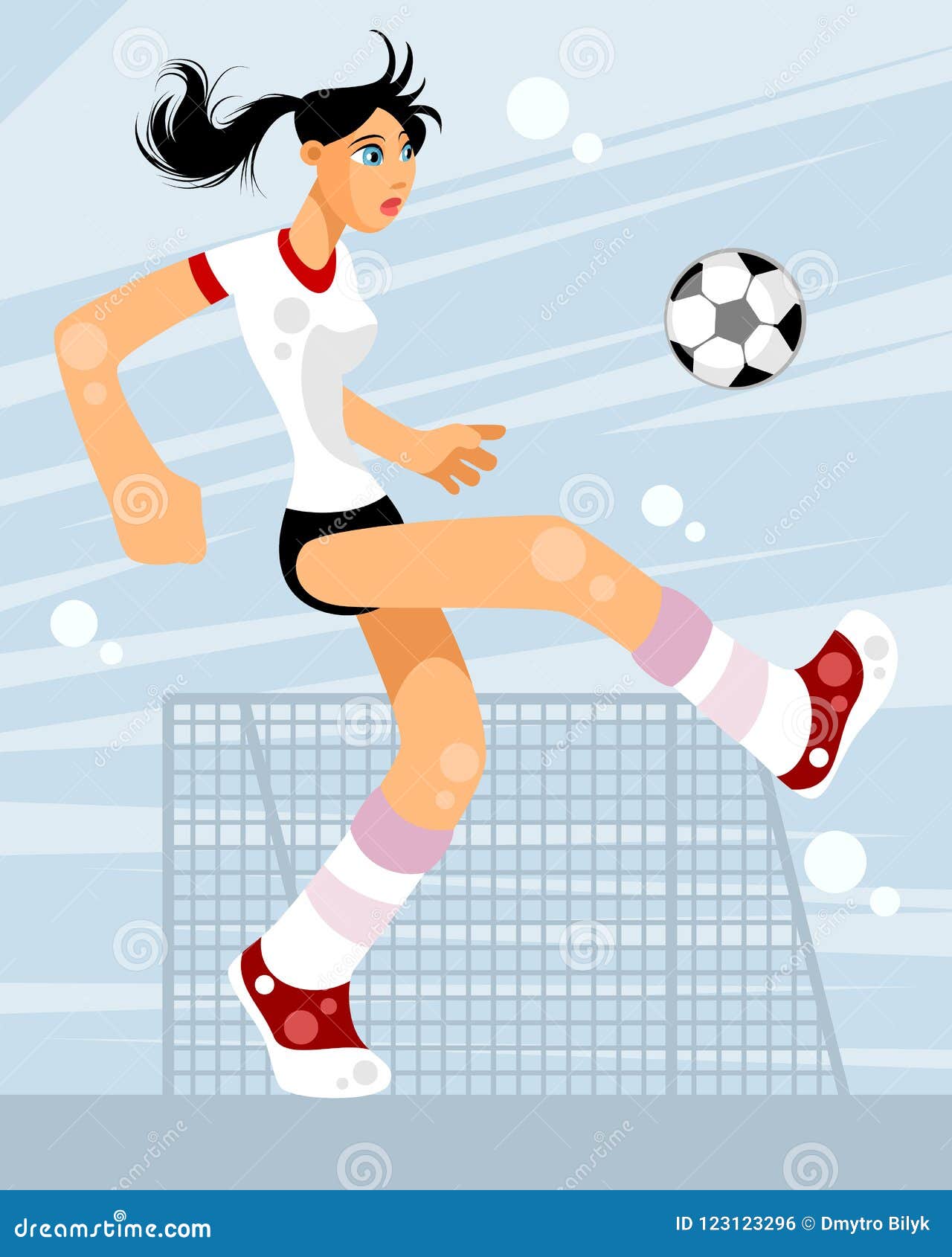 Female football player stock vector. Illustration of football - 123123296
