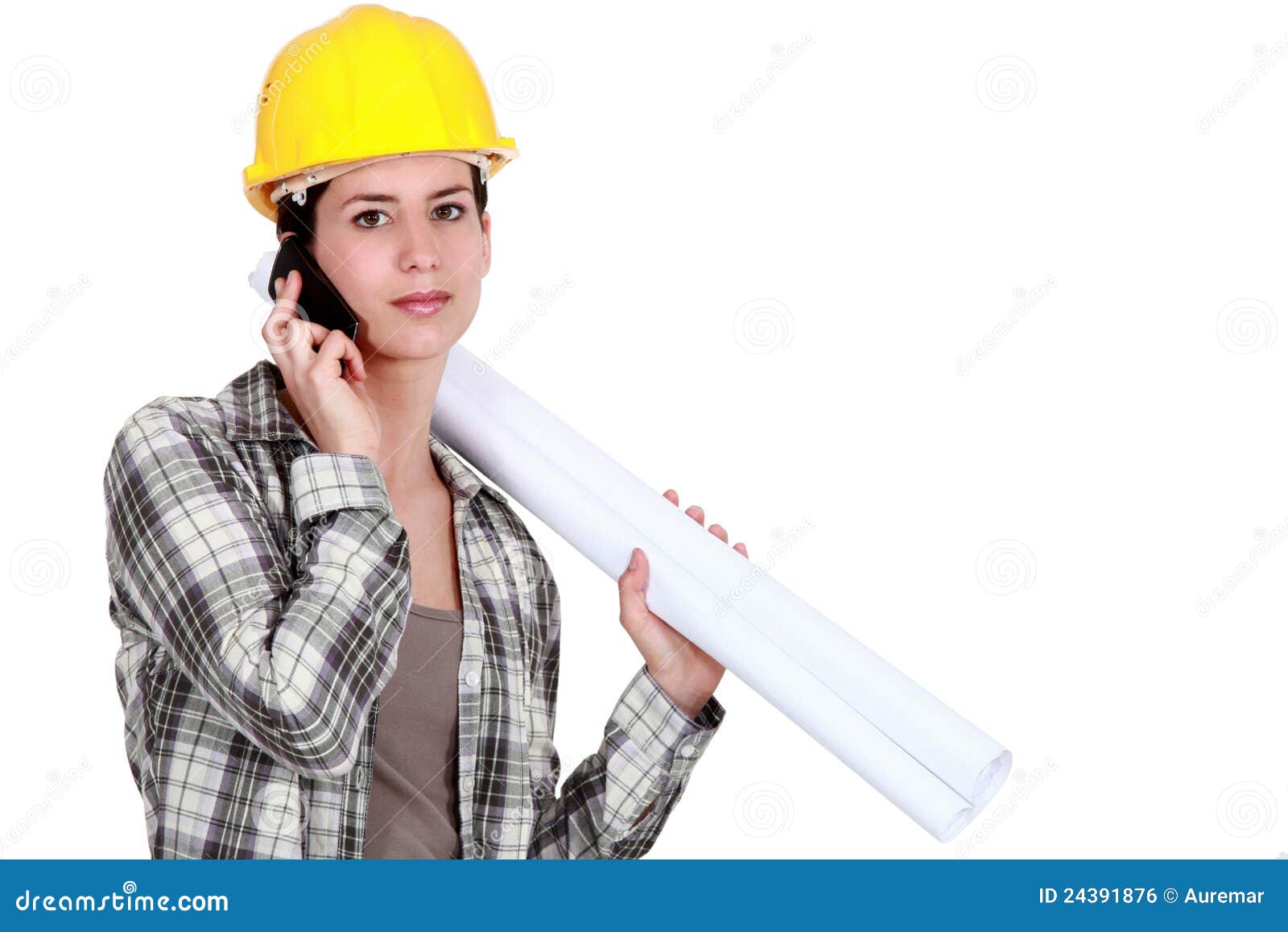 Female foreman stock photo. Image of girl, building, stand - 24391876