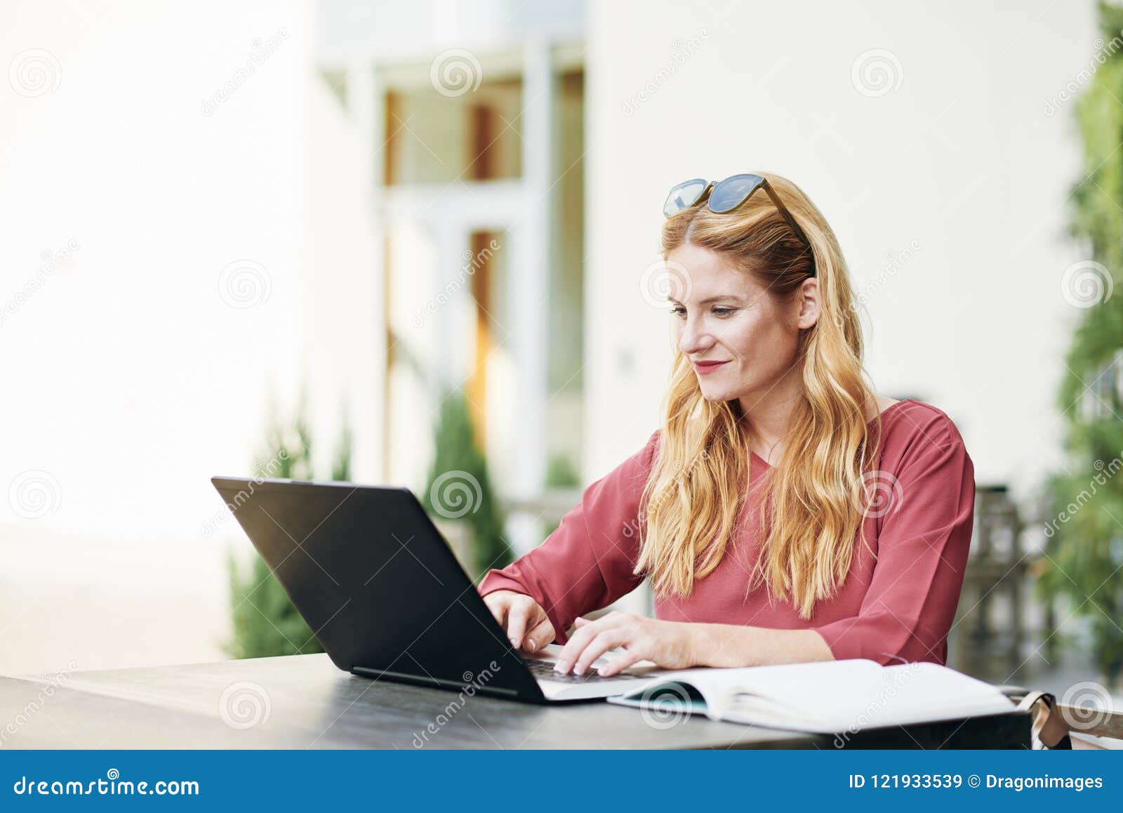 Freelancer at work stock image. Image of typing, beautiful - 121933539