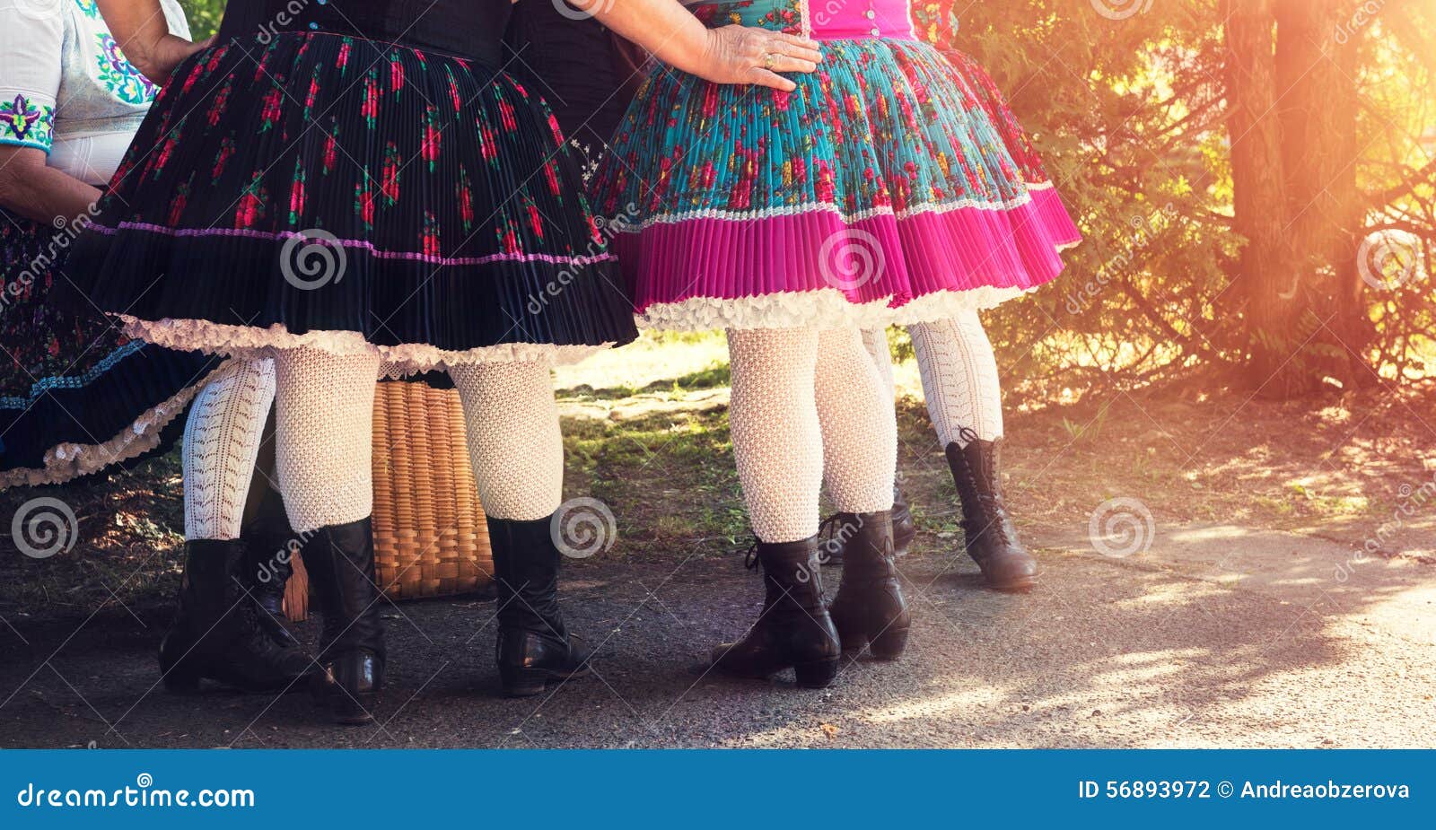 Female Friends in Folklore Costumes Stock Photo - Image of vibrant ...